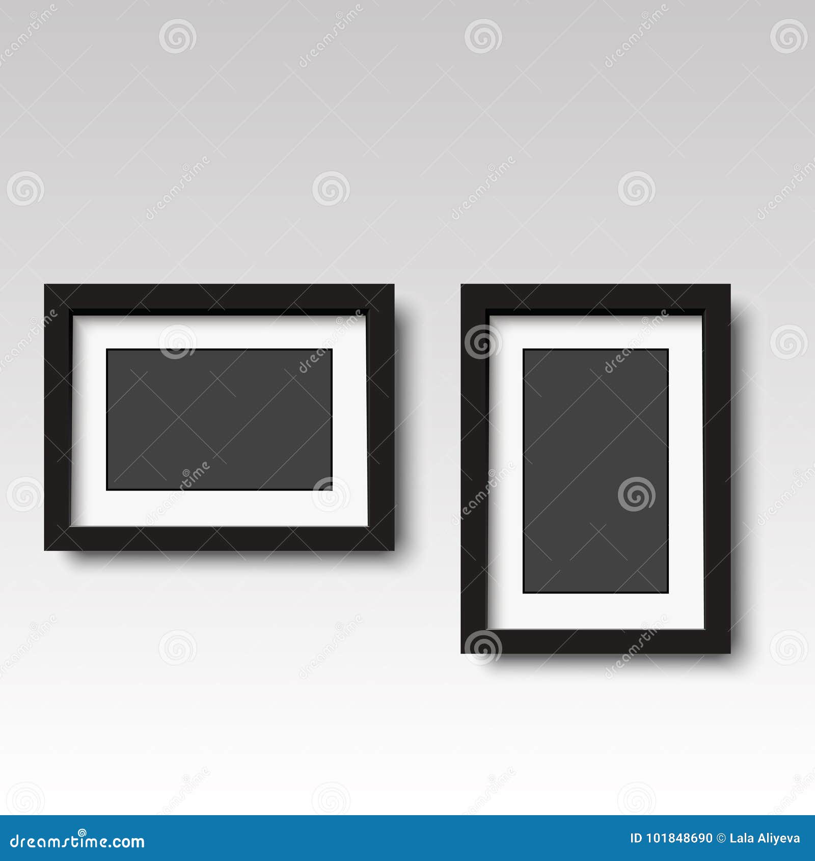 Black Wooden Photo Frame. Vector Stock Illustration - Illustration of ...
