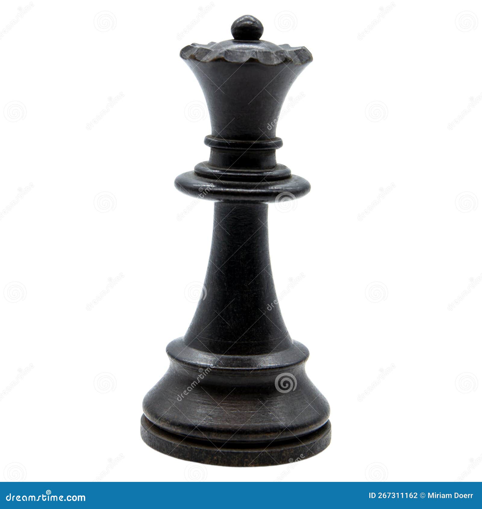Black Wooden Queen Chess Piece Stock Photo - Image of isolated, wooden ...