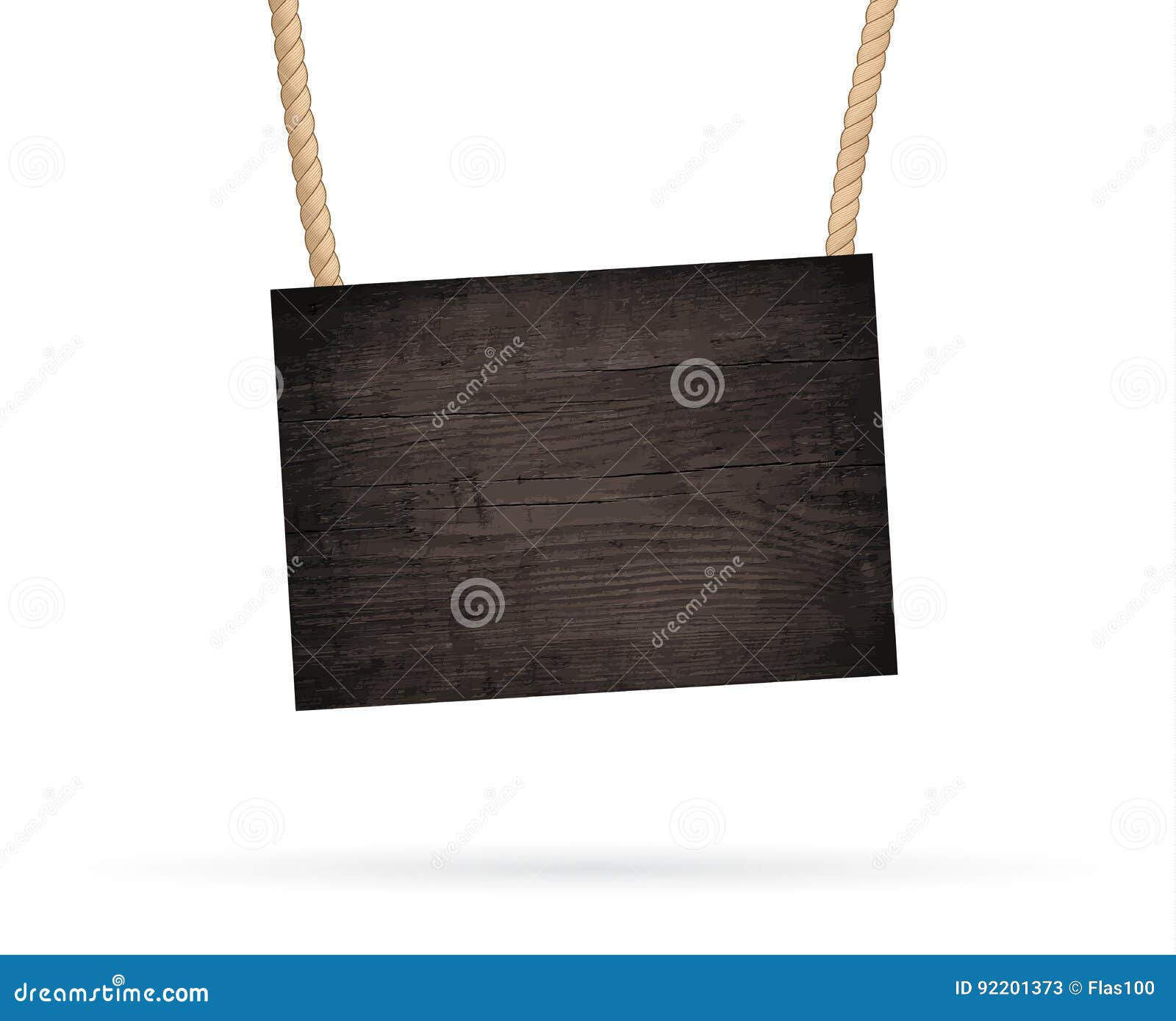 Black Wooden Sign with Rope Hanging with Shadow Stock Vector ...