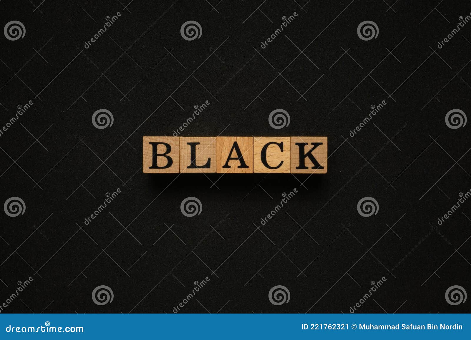 Black word on wooden block stock image. Image of information - 221762321