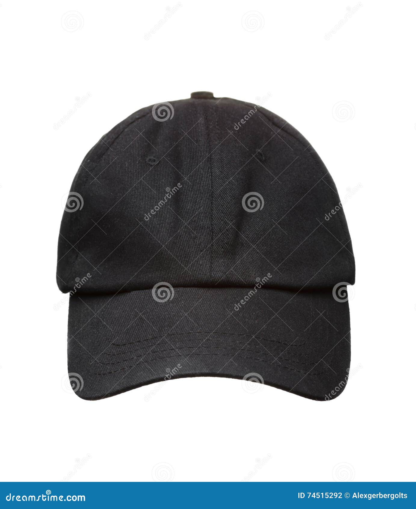 Black Working Peaked Cap. Front View. Isolated On A White Backg Stock ...