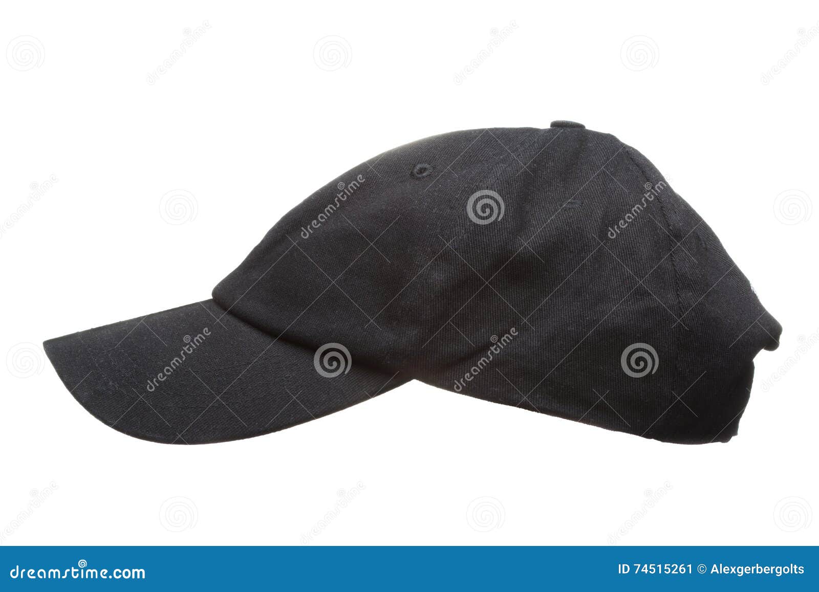 Black Working Peaked Cap. Side View. Isolated On A White Backgro Stock ...