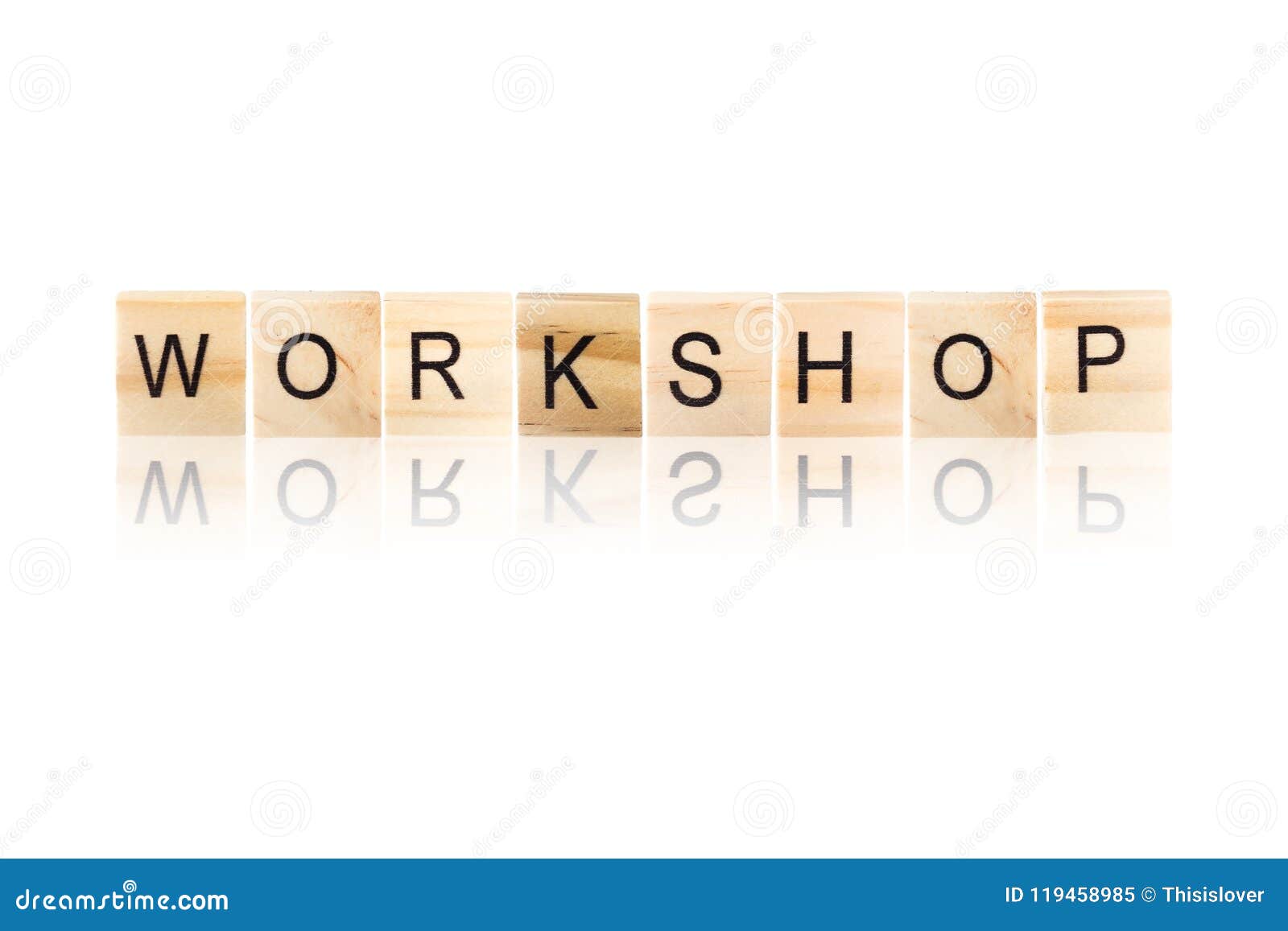 Black workshop word. stock image. Image of sign, spelled - 119458985
