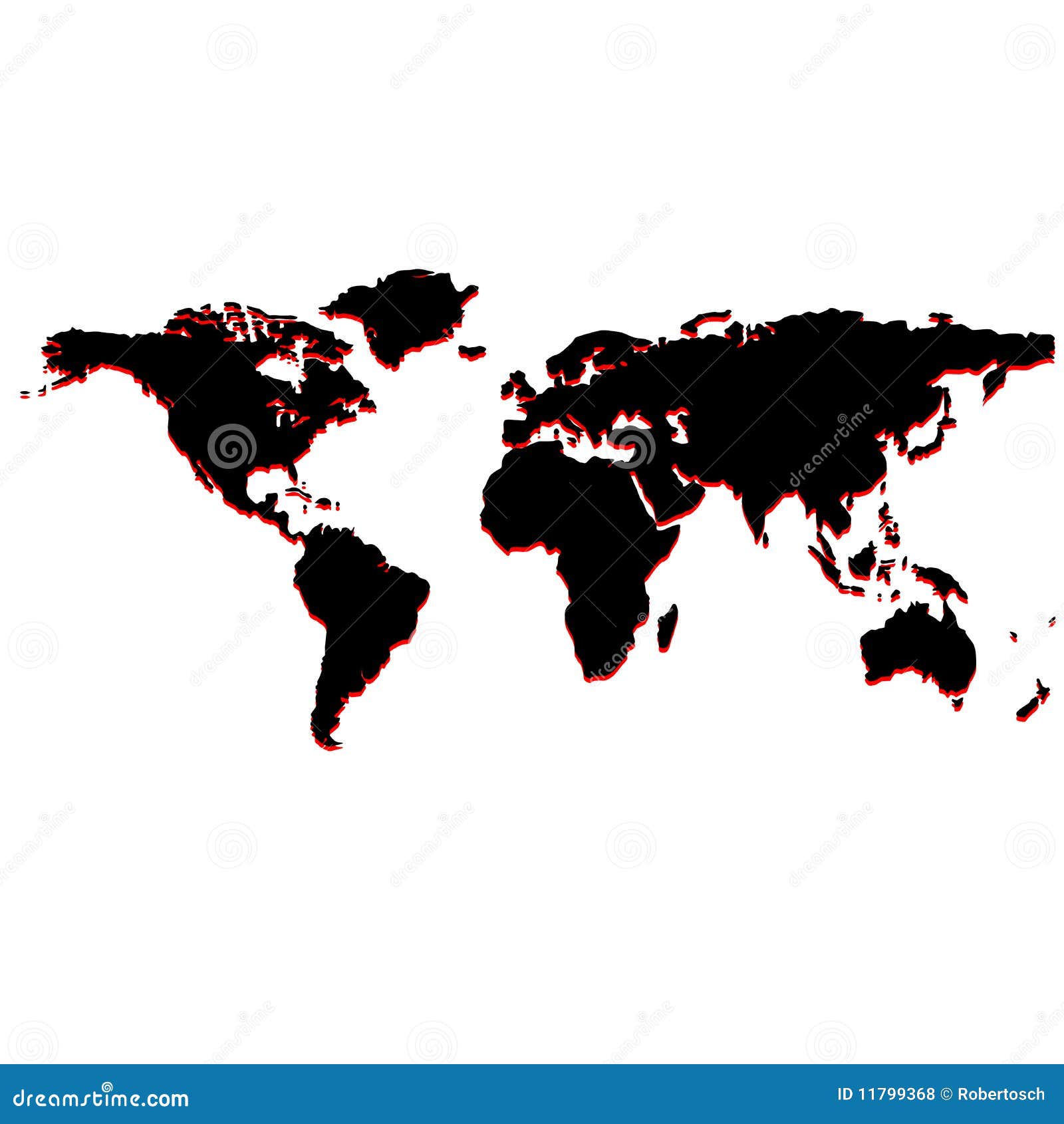 Black world map stock vector. Illustration of east, asia - 11799368