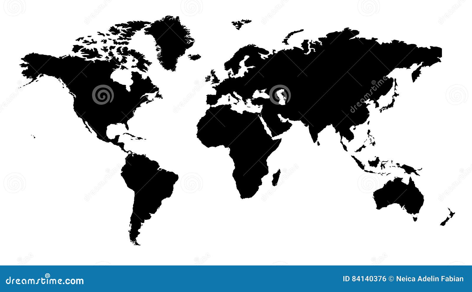 Black World Map stock illustration. Illustration of creative - 84140376