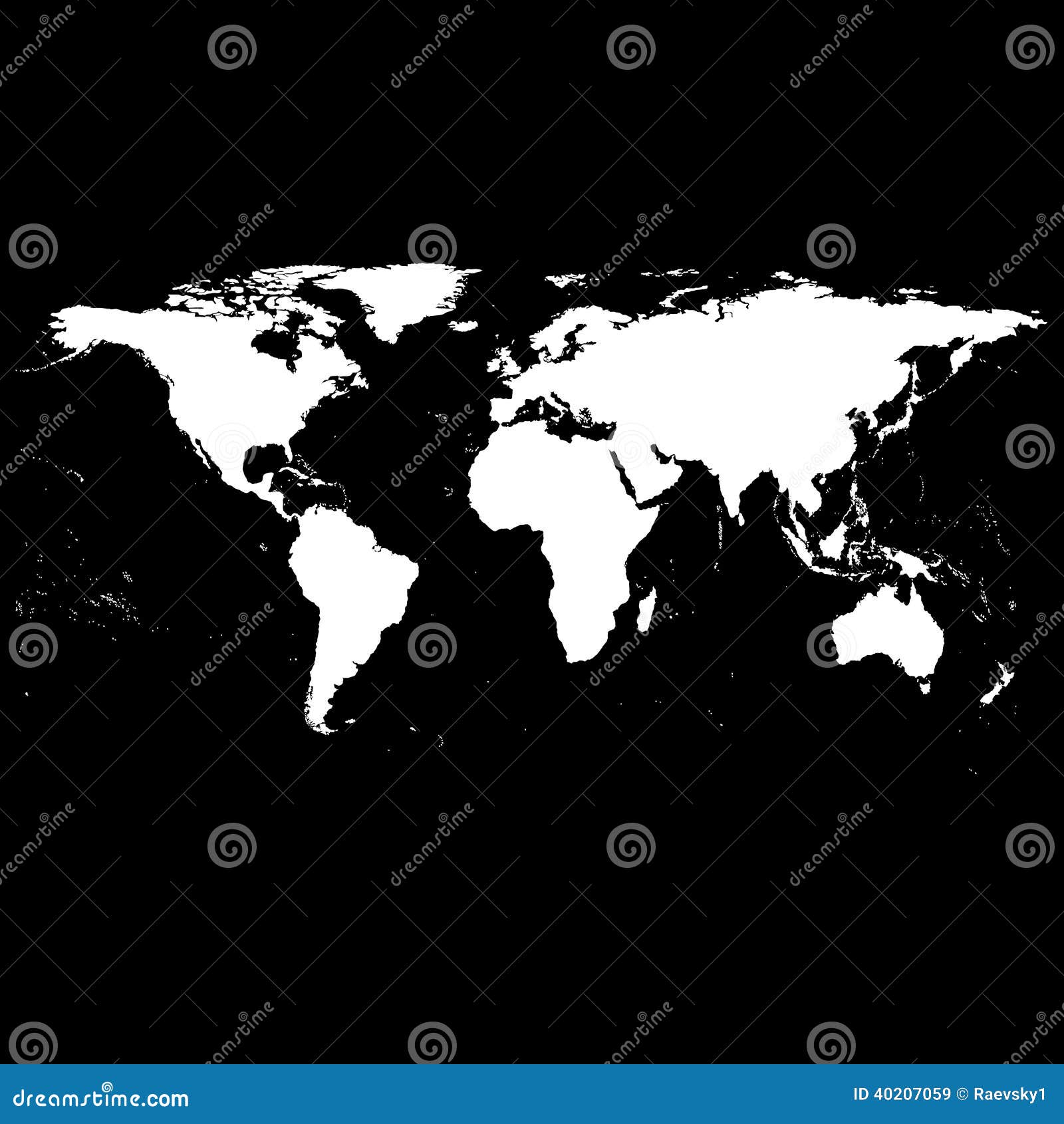 Black World Map Vector stock vector. Illustration of national - 40207059