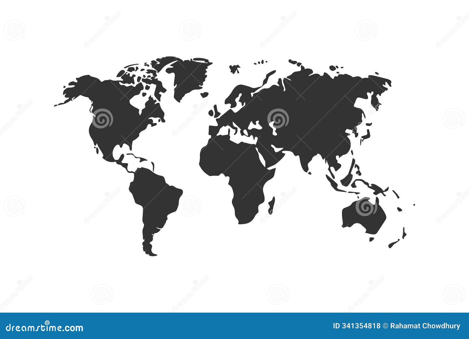 Black World Map Vector Illustration for Creative Projects Stock Vector ...