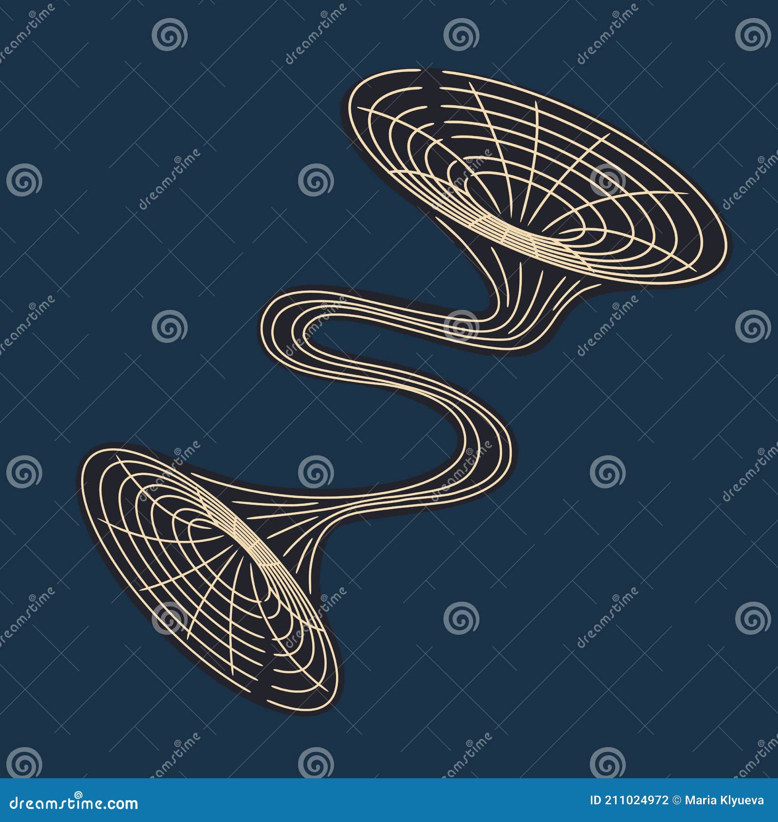 Black Wormhole with White Isolated Lines. Vector Stock Vector ...