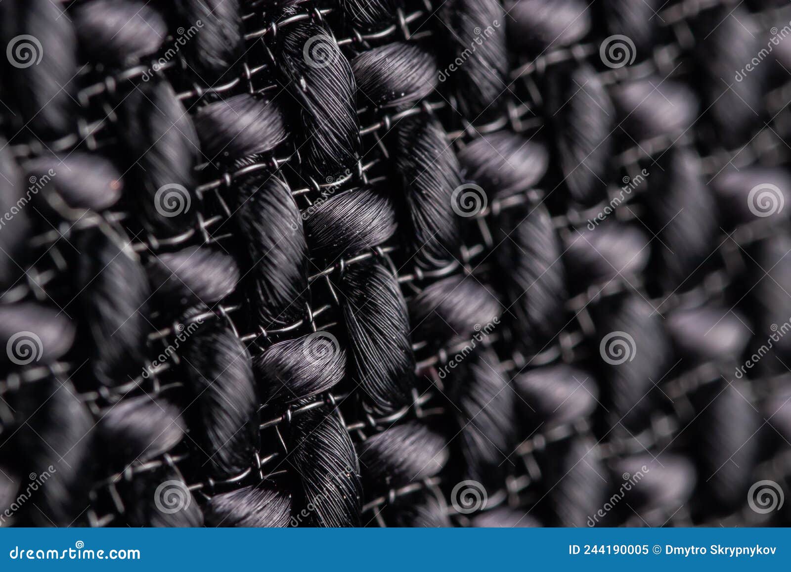 Black Woven Background of Intertwined Threads Close-up Stock Image ...