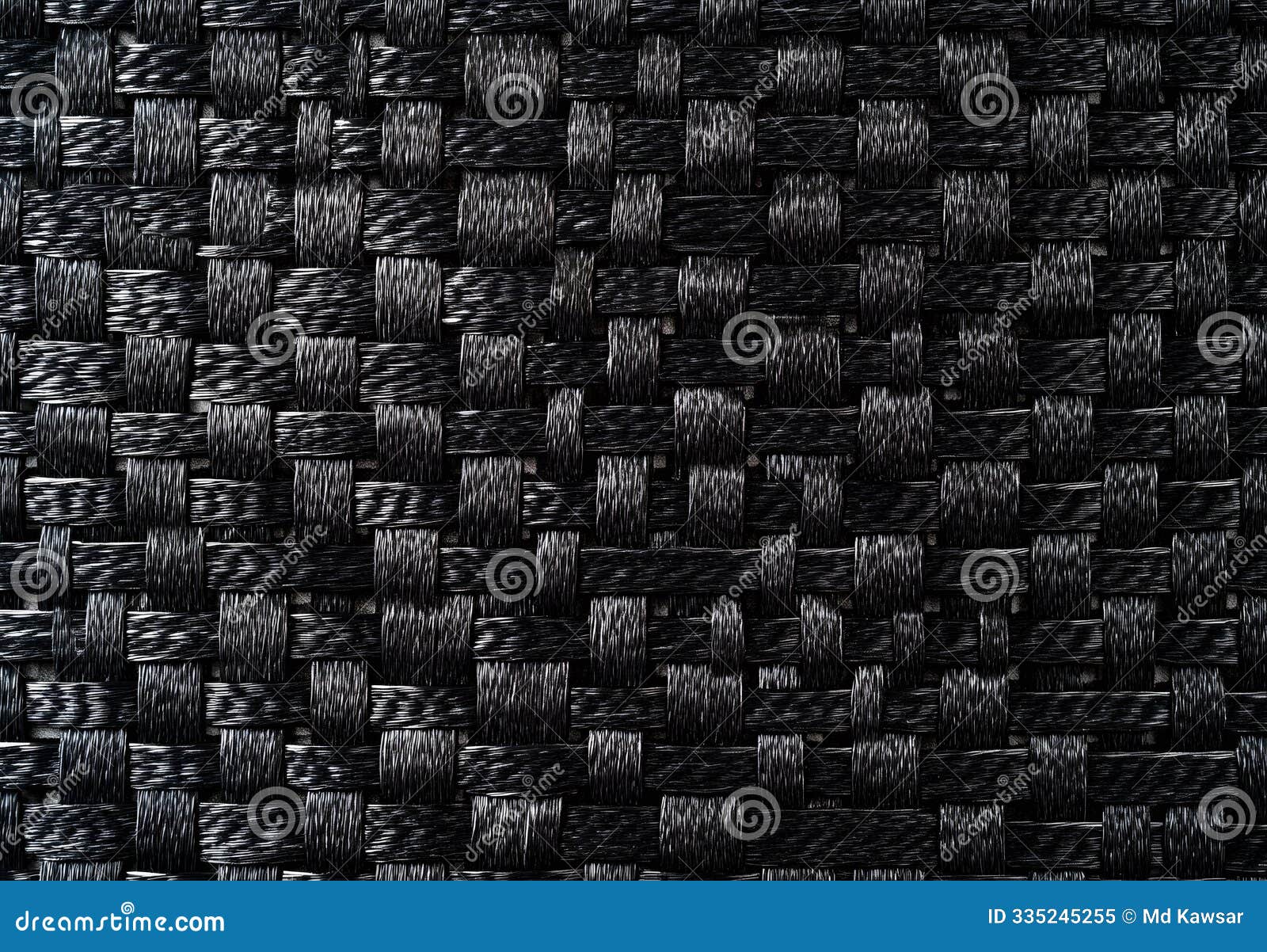 Black Woven Fabric Texture with Grid Pattern Stock Illustration ...