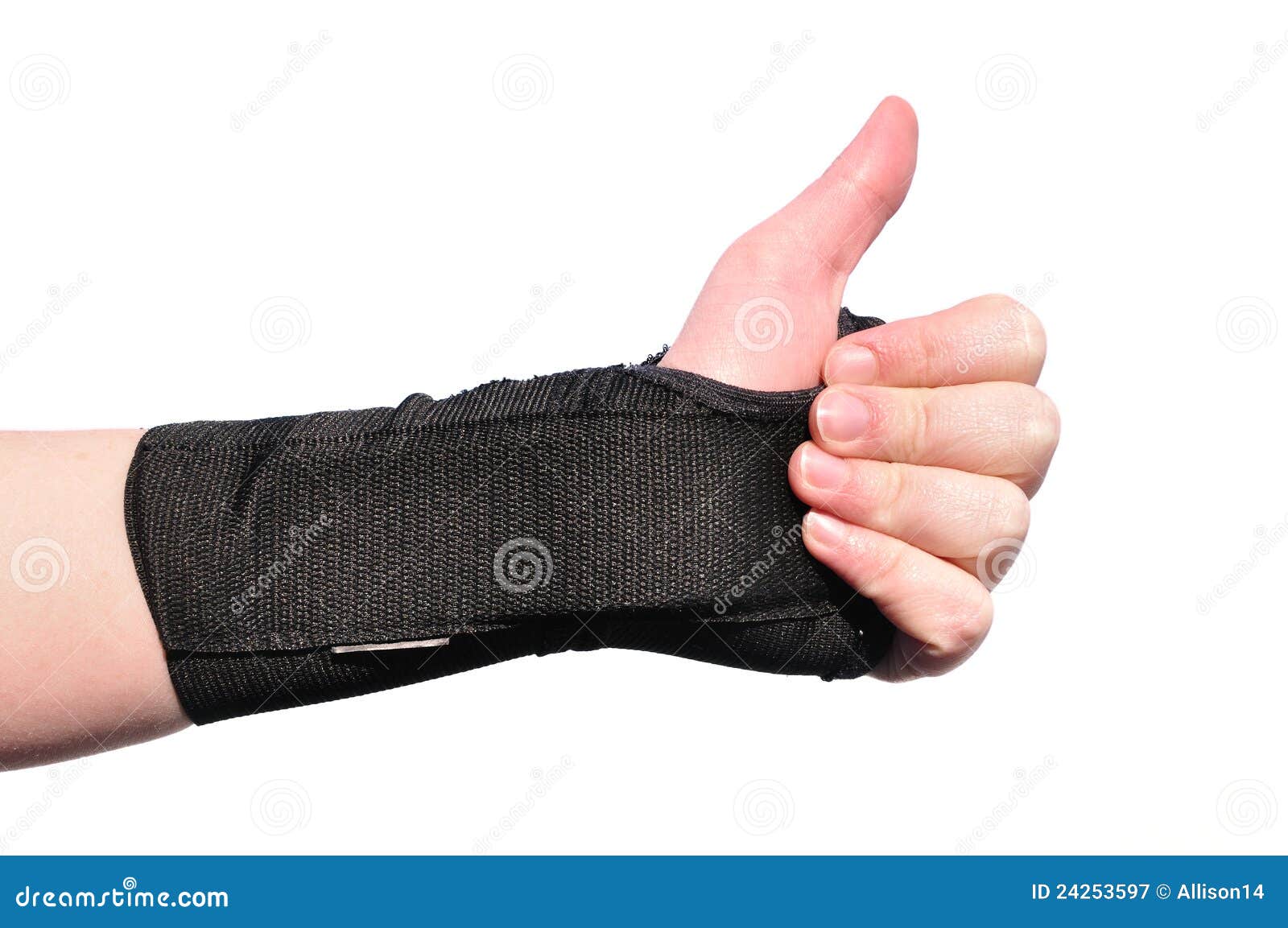 Black Wrist Brace stock image. Image of white, sprained - 24253597