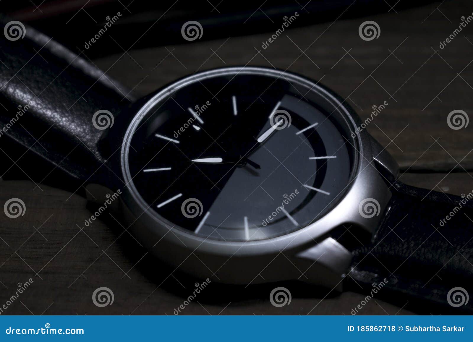 Black Wrist Watch in Low Light Image Stock Photo - Image of light ...