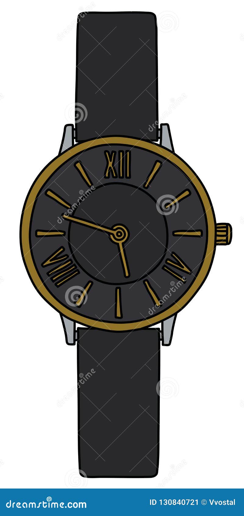 The black wrist watches stock vector. Illustration of clock - 130840721