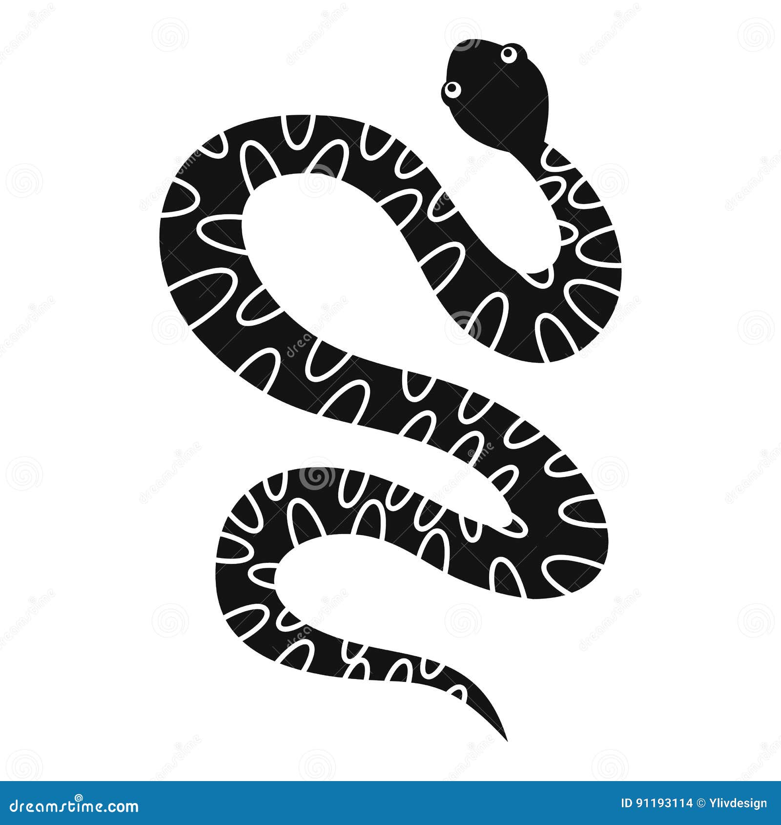 Black Writhing Snake Icon, Simple Style Stock Vector - Illustration of ...