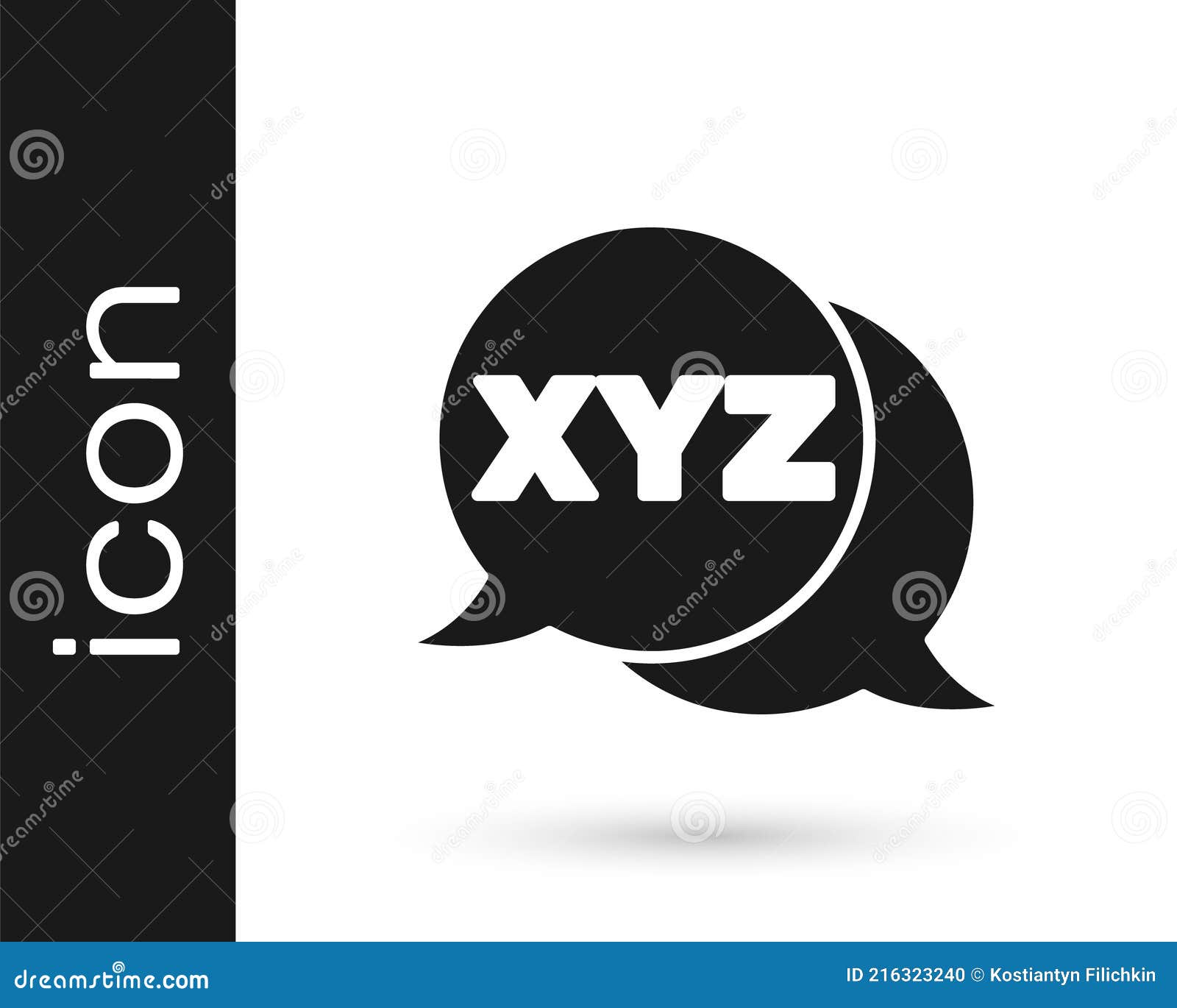 Black XYZ Coordinate System Icon Isolated on White Background. XYZ Axis ...