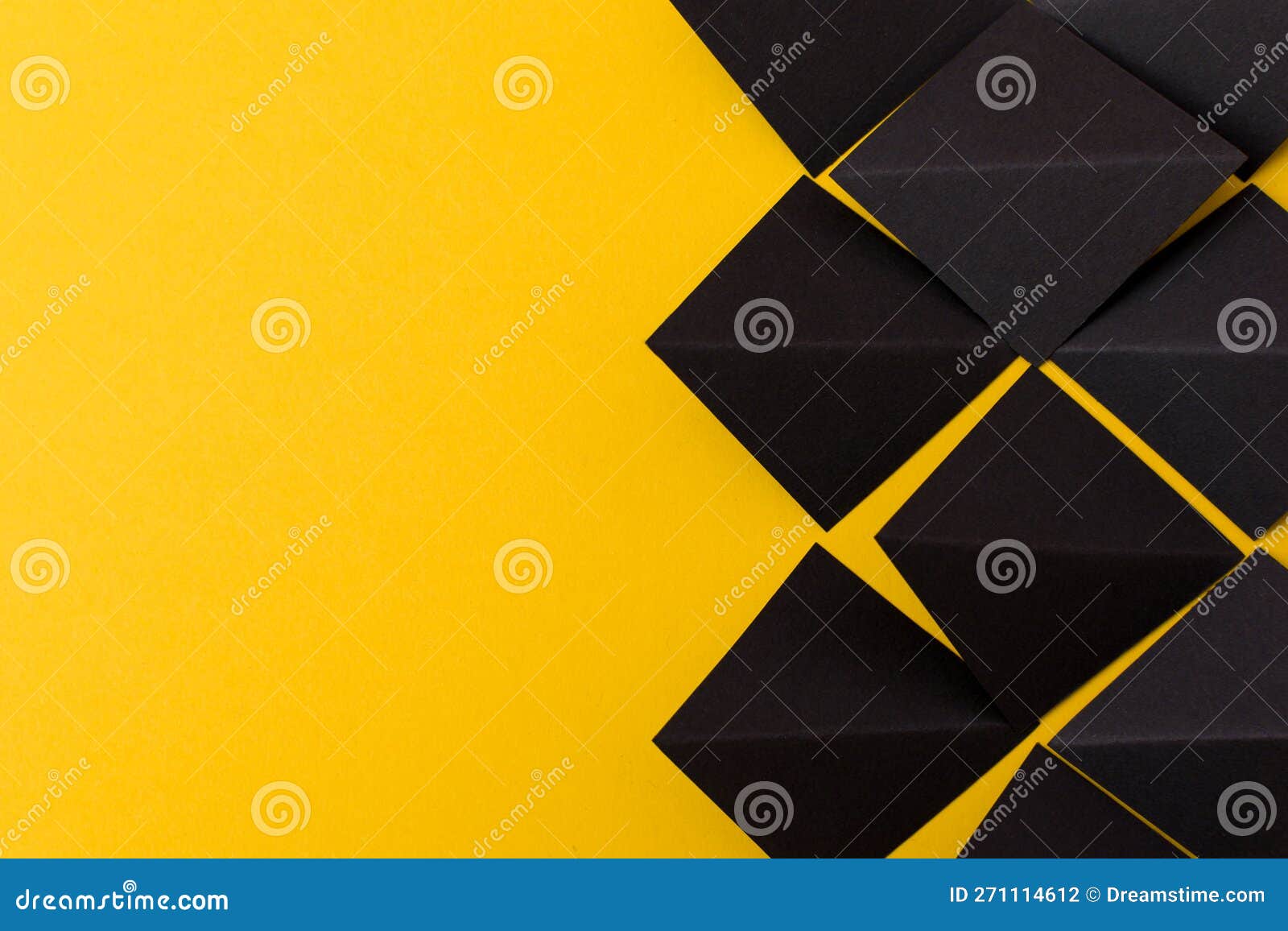 Black and Yellow Background with 3d Triangle Shapes, Copy Space Stock ...