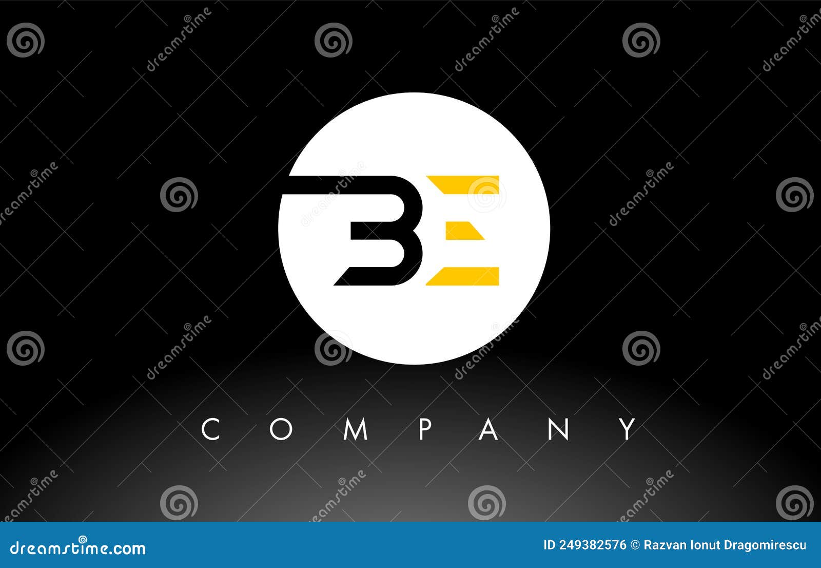 Black and Yellow BE Logo. Letter Design Vector Stock Vector ...