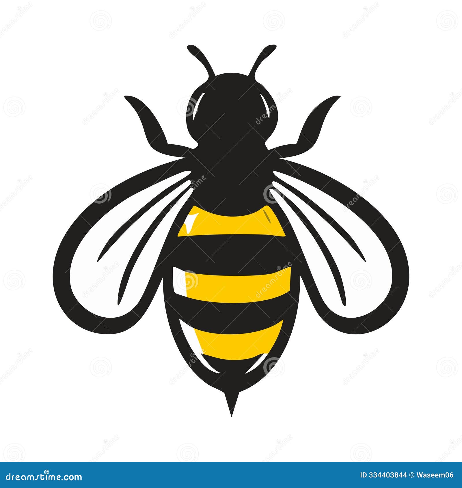 Black and Yellow Bee Icon Vector Illustration Stock Vector ...