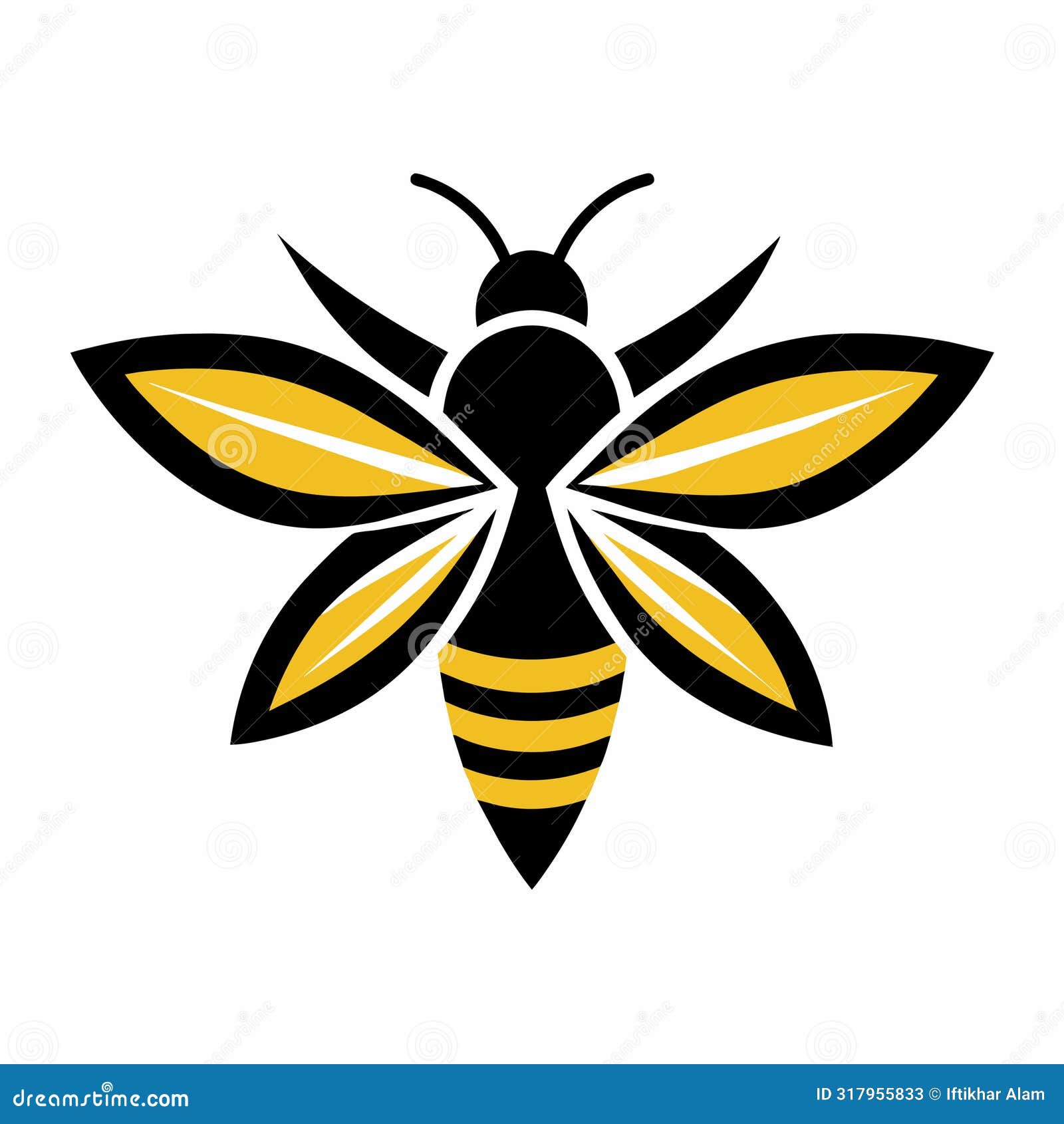 A Black and Yellow Bee is Resting on a Clean White Surface, a ...