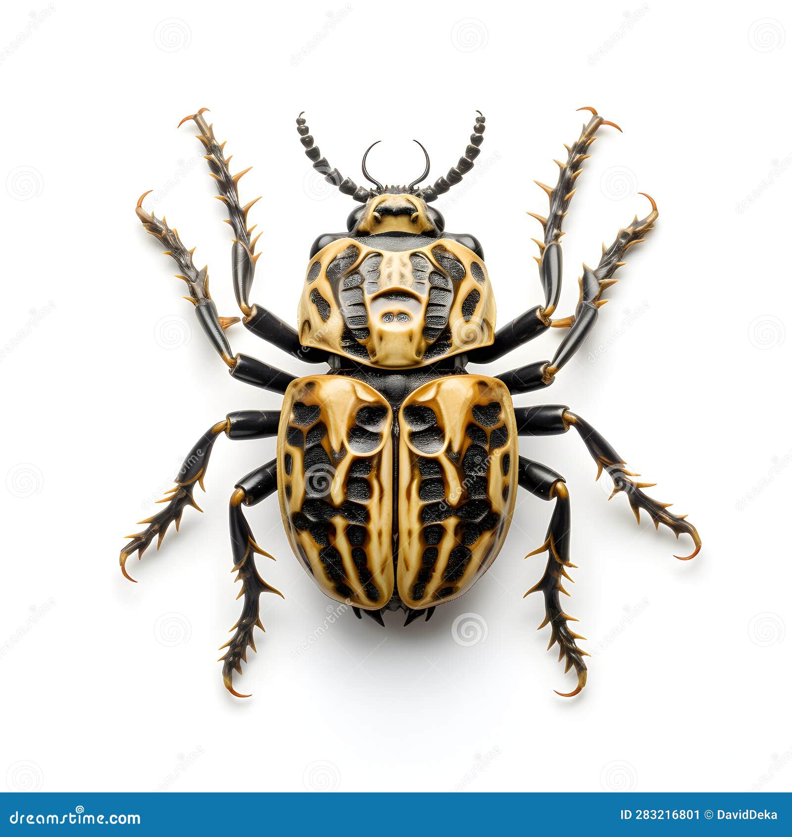 Yellow Beetle Top View Isolated On A White Background Royalty-Free ...