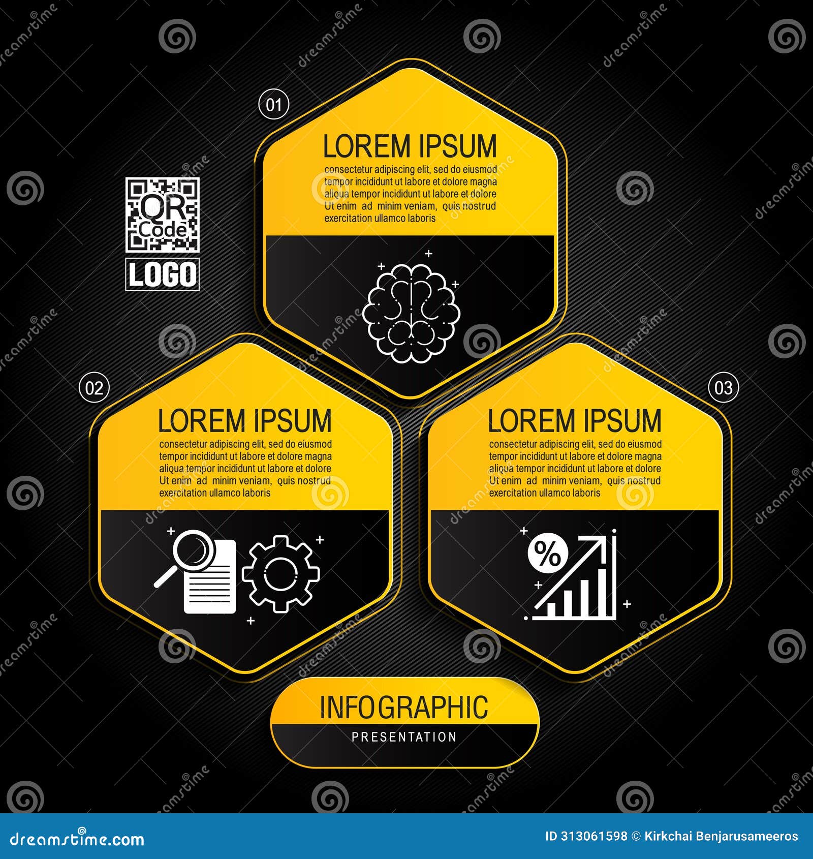Black and Yellow Bussiness Infographic Presentations 35 Stock Vector ...