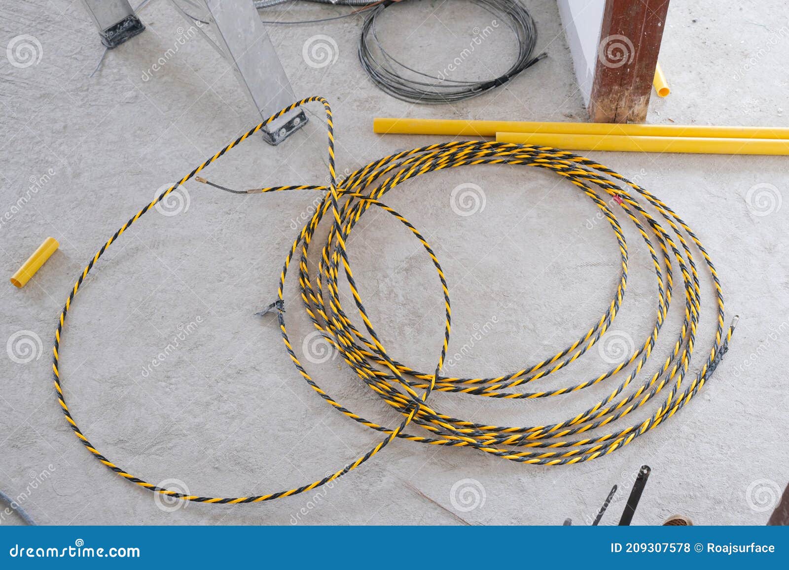 Black and Yellow Cable Tool Use for Insert Power Cable Eletric Light ...