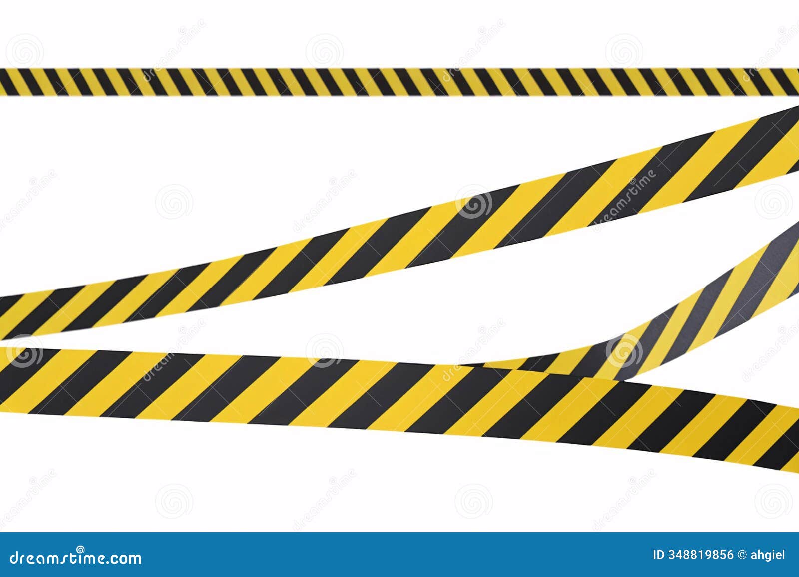 Black and Yellow Caution Tape Isolated on White Stock Illustration ...