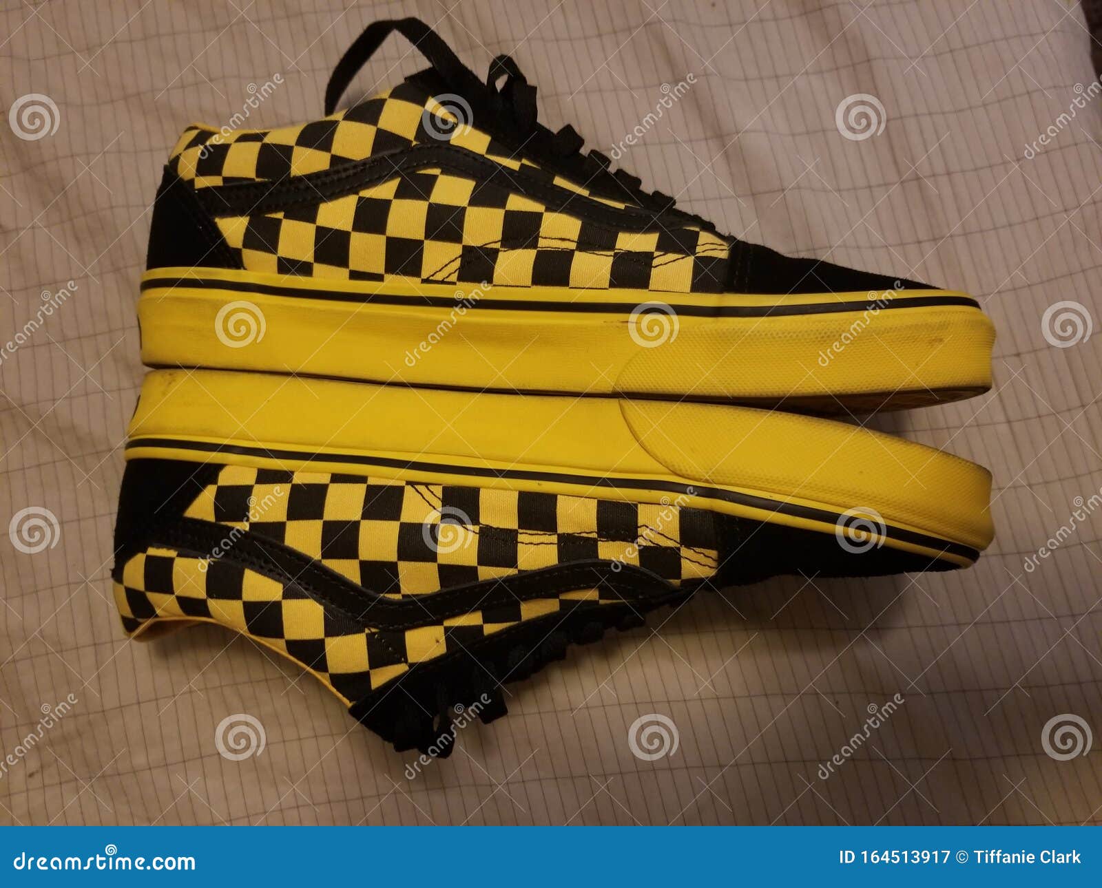 Black and Yellow Checker Skate Shoes Editorial Photography - Image of ...