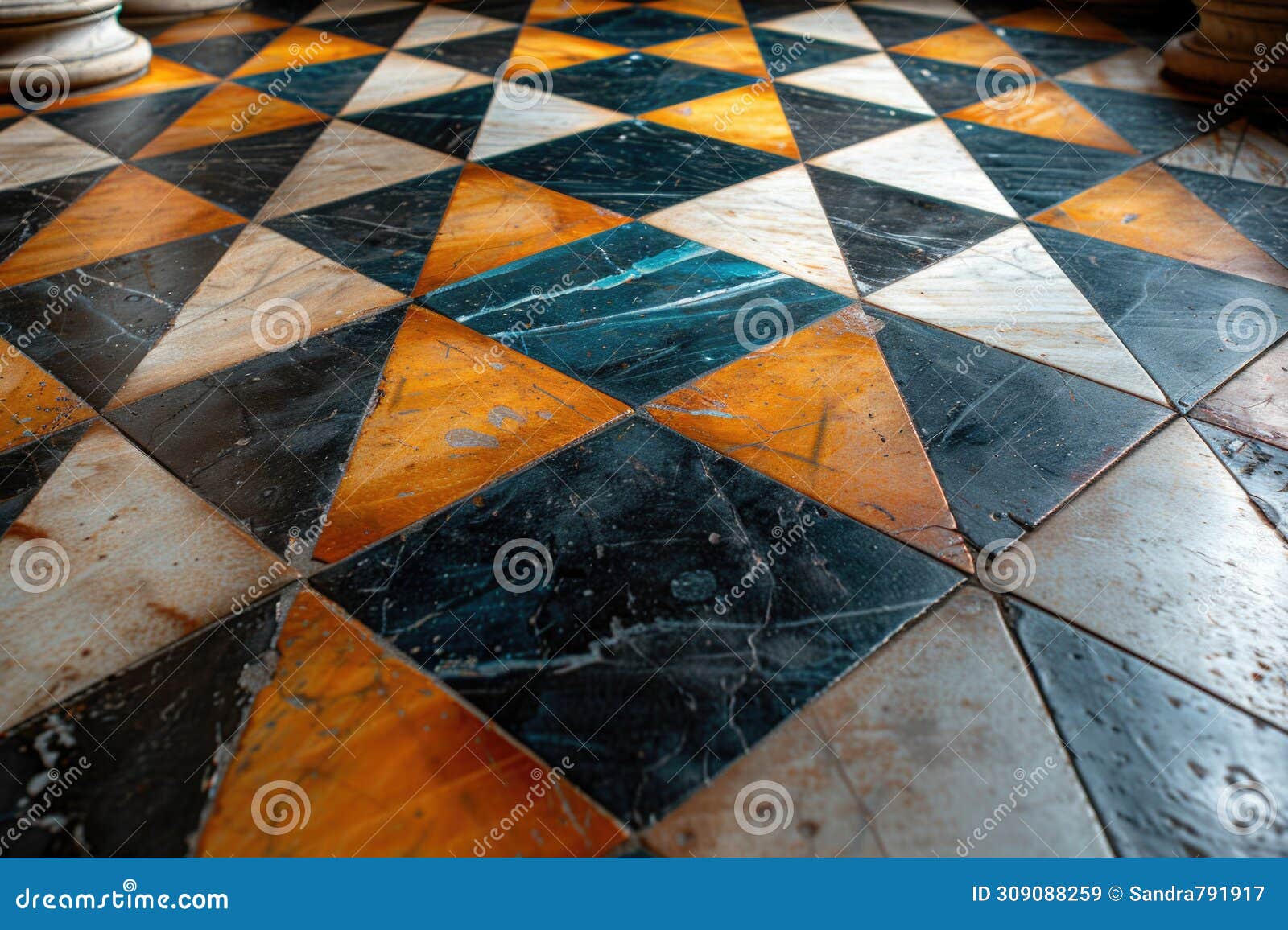 Black and Yellow Checkerboard Marble Floor Stock Image - Image of ...