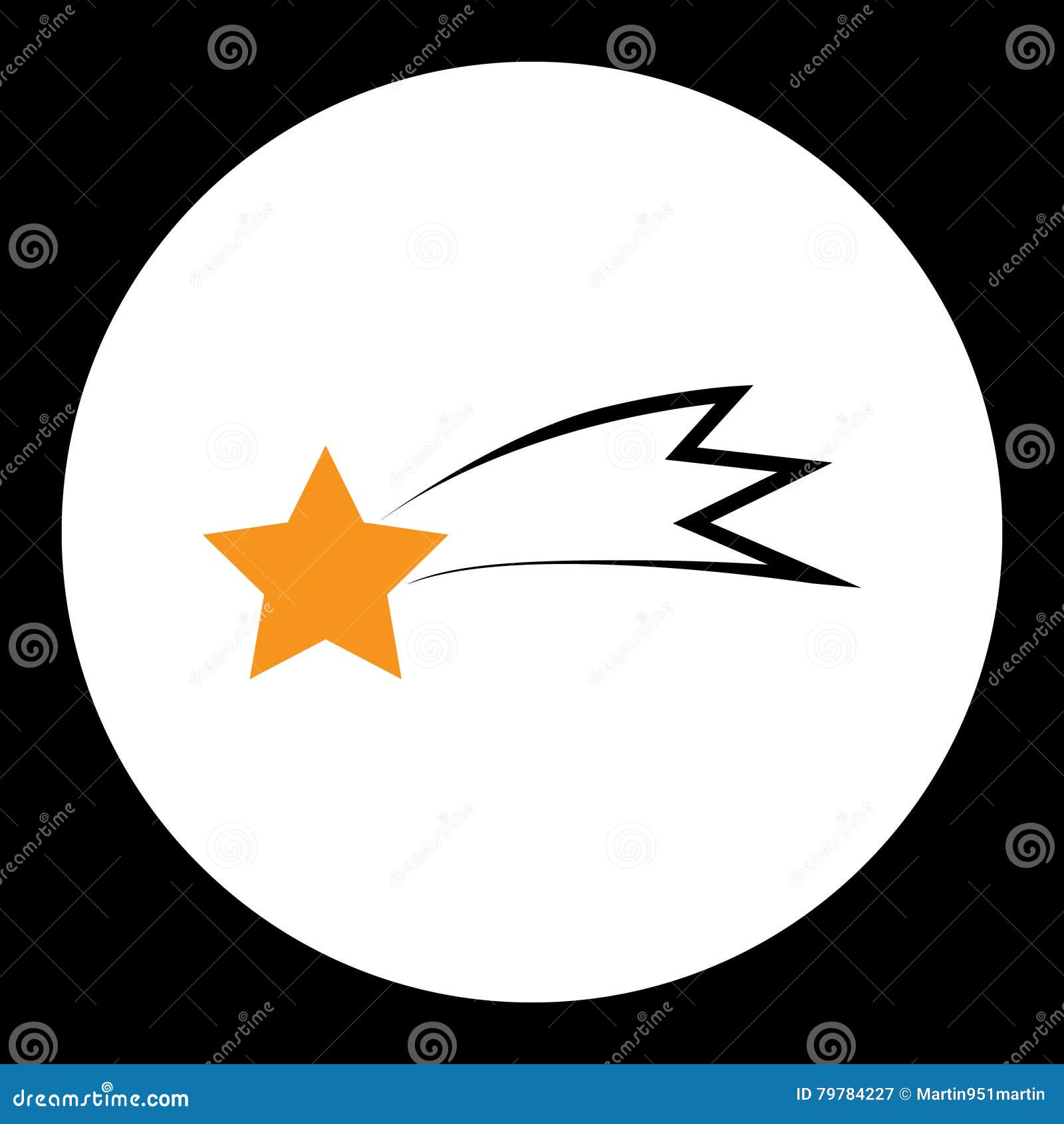 Black and Yellow Comet Star Isolated Symbol Simple Icon Eps10 Stock ...