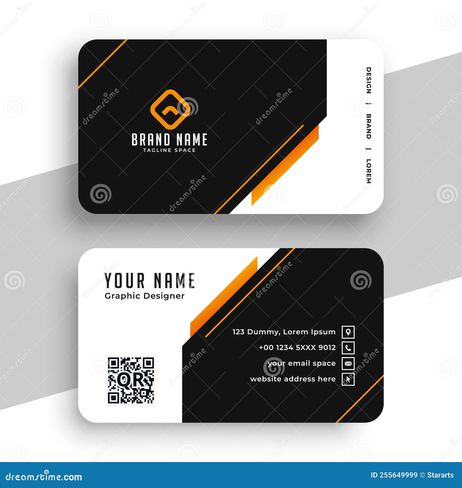 Black and Yellow Corporate Business Card Template Stock Vector ... Black and Yellow Corporate Business Card Template Stock Vector ...