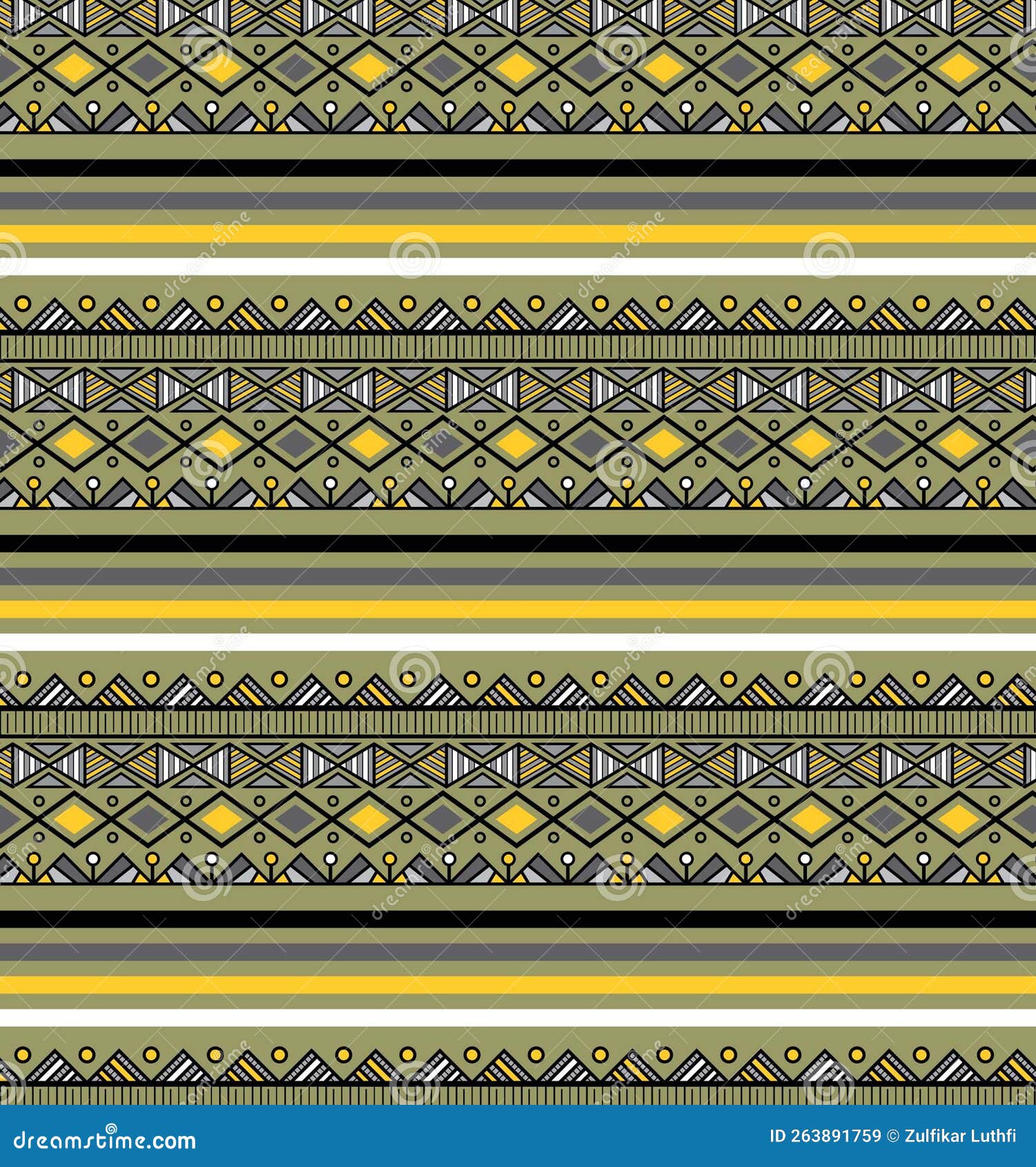 Black and Yellow Ethnic Pattern Blue Background Stock Vector ...