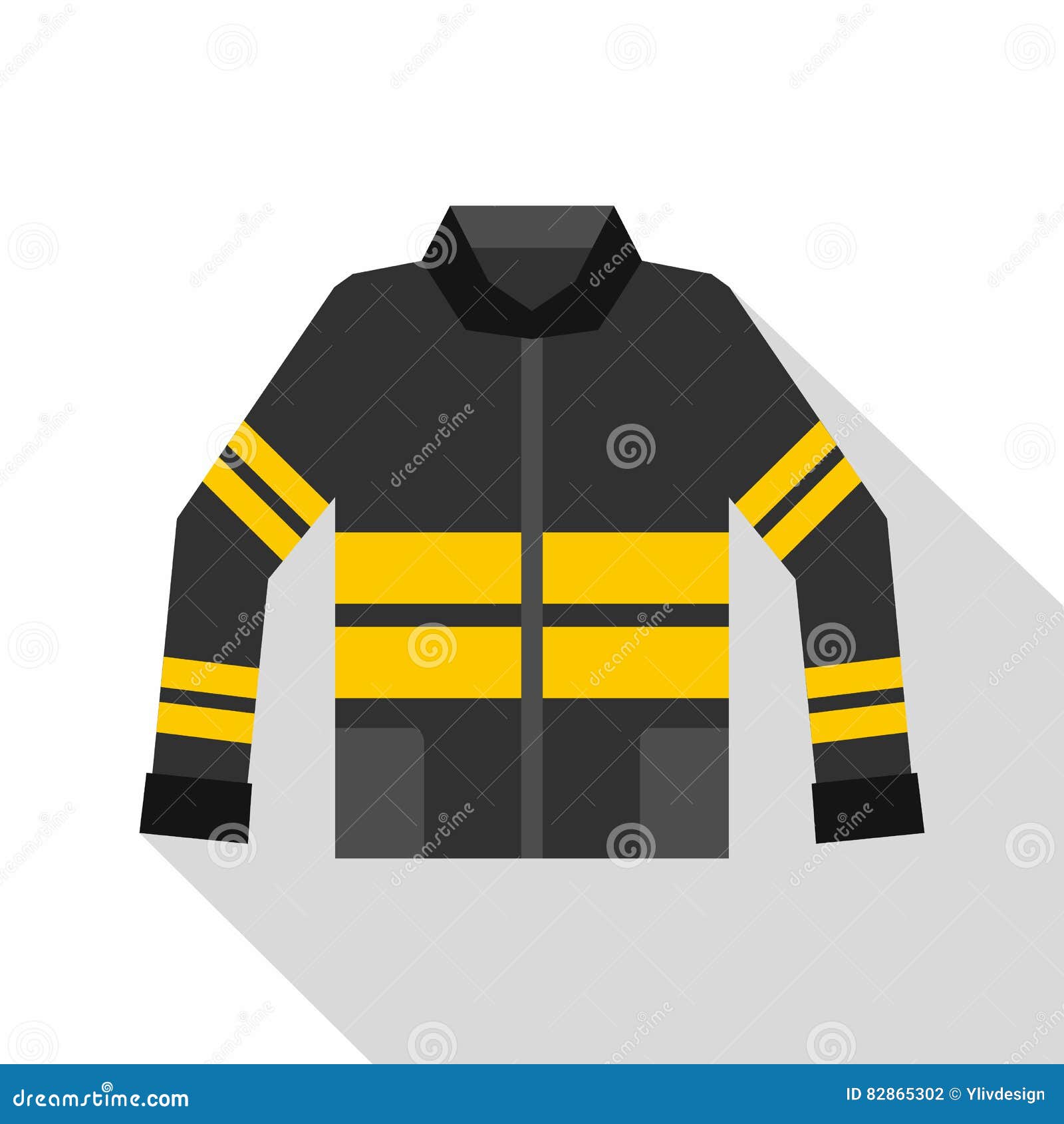 Black and Yellow Firefighter Jacket Icon Stock Vector - Illustration of ...