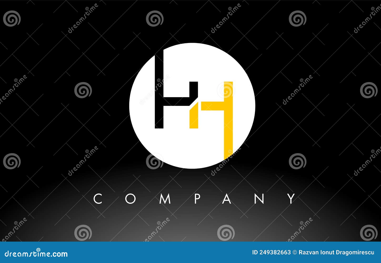 Black and Yellow HH Logo. Letter Design Vector Stock Vector ...