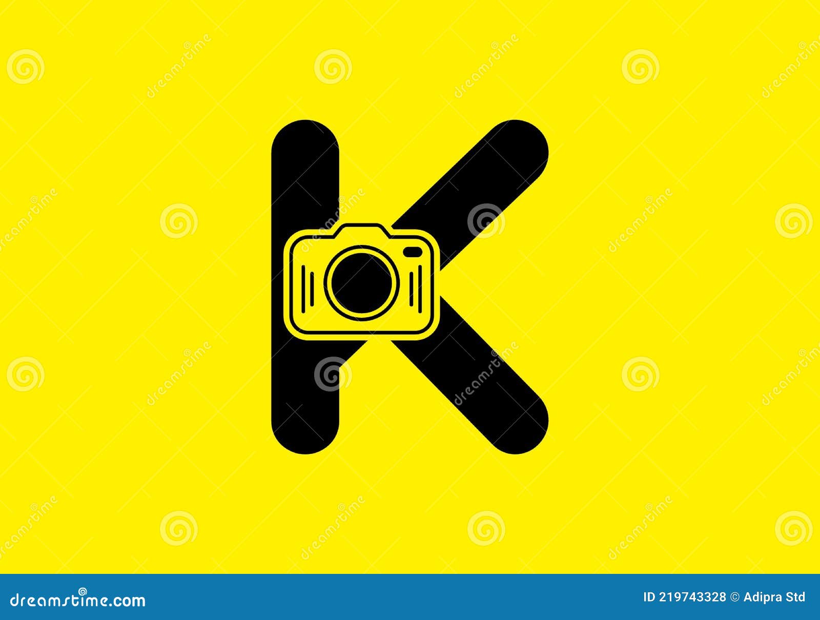 Black Yellow of Initial K Letter with Camera Stock Vector ...