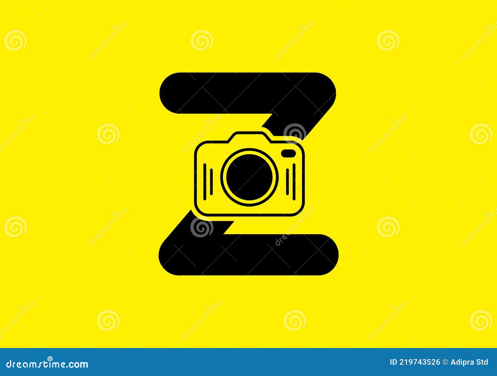 Black Yellow of Initial Z Letter with Camera Stock Vector ...