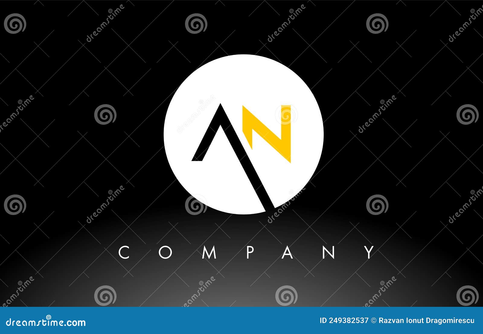 Black and Yellow an Logo. Letter Design Vector Stock Vector ...