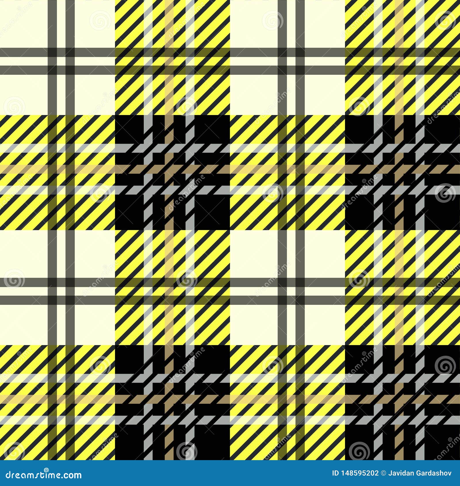 Black and Yellow Lumberjack Tartan Plaid Cloth Texture Pattern Stock ...