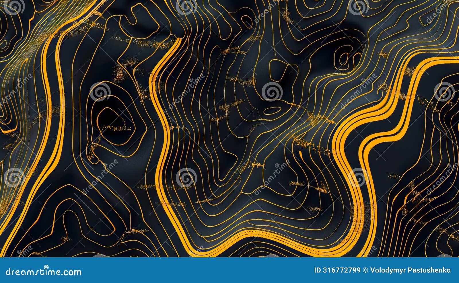 A Black and Yellow Map with Lines Stock Image - Image of pattern ...