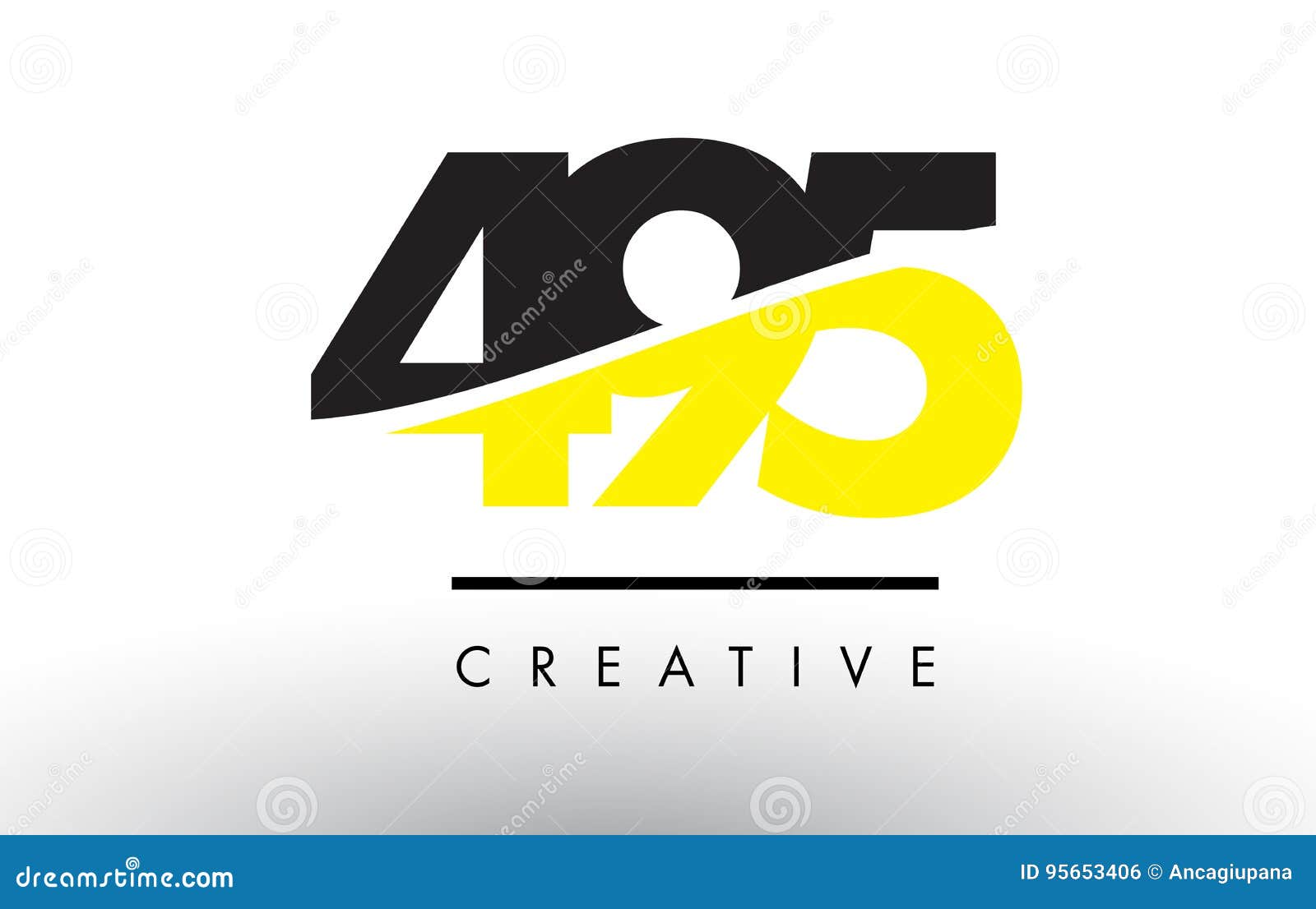 495 Black and Yellow Number Logo Design. Stock Vector - Illustration of ...