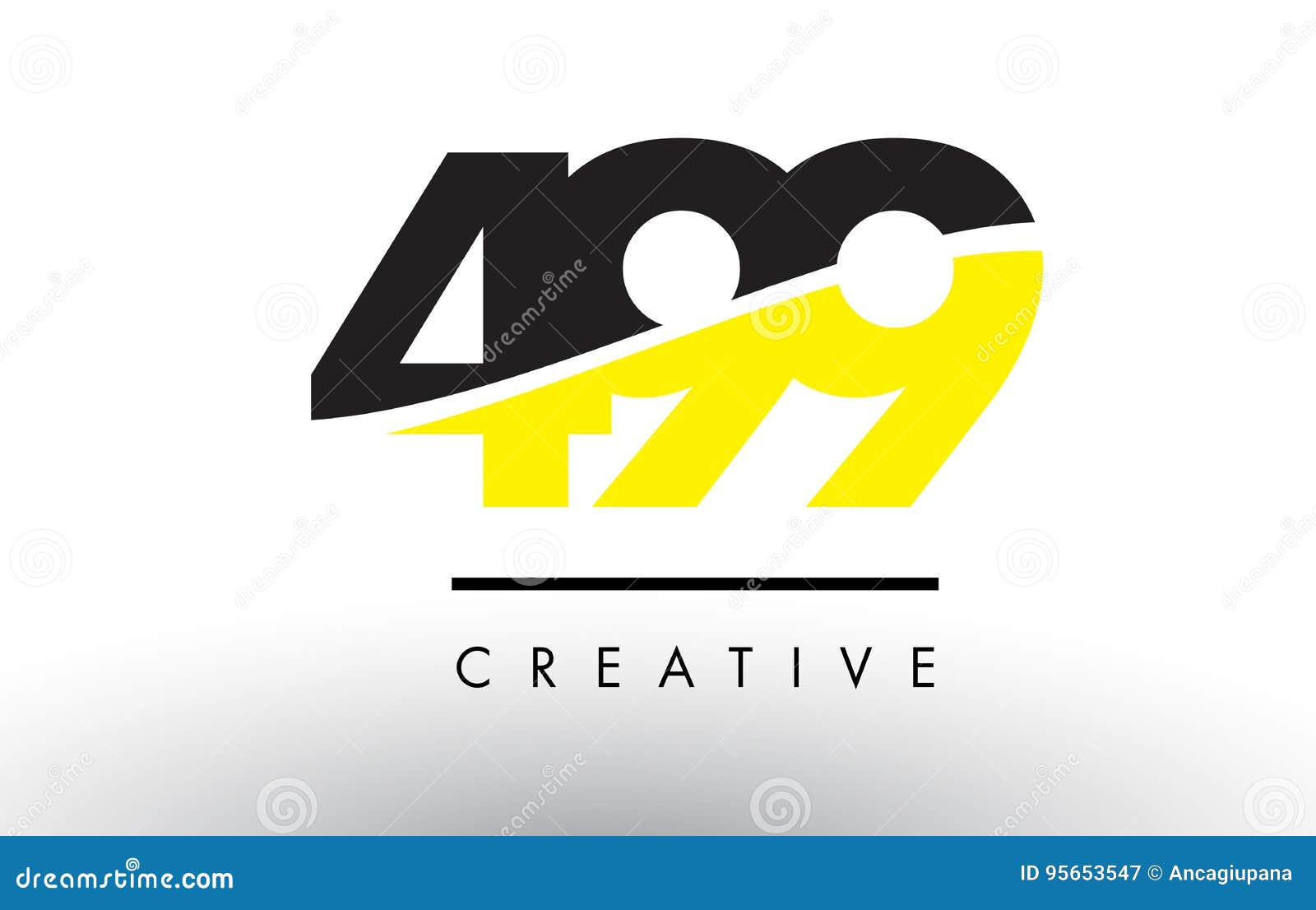 499 Black and Yellow Number Logo Design. Stock Vector - Illustration of ...