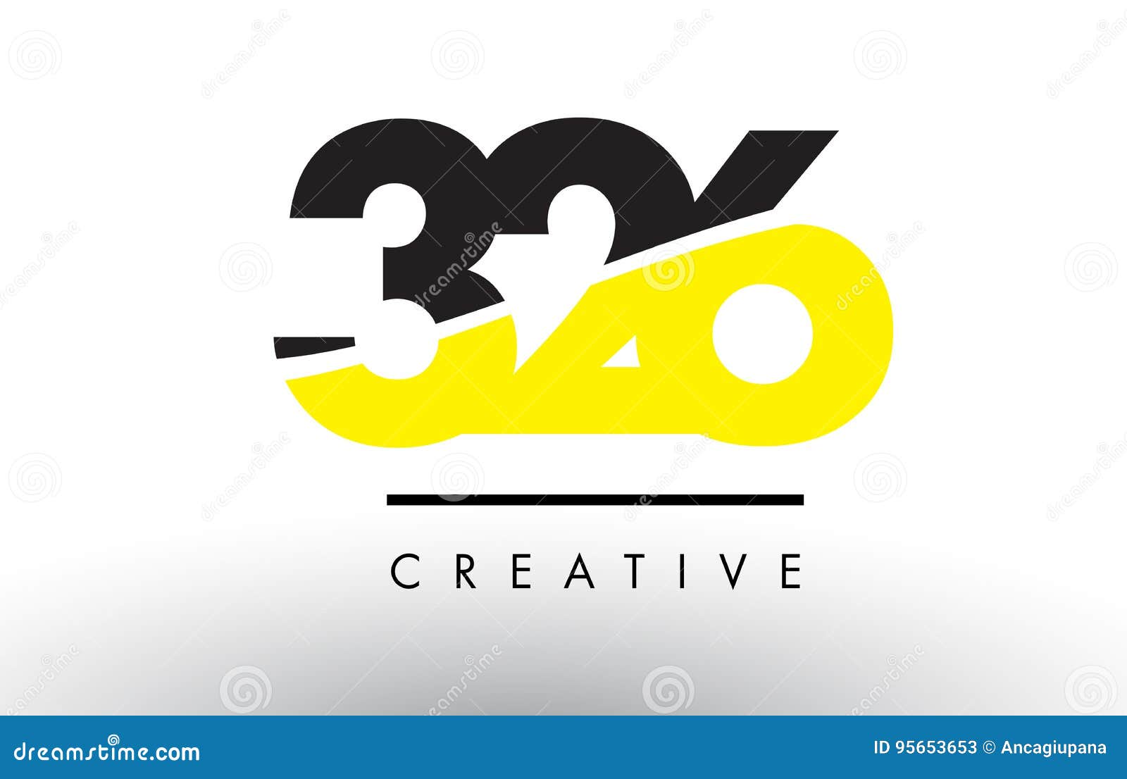 326 Black and Yellow Number Logo Design. Stock Vector - Illustration of ...