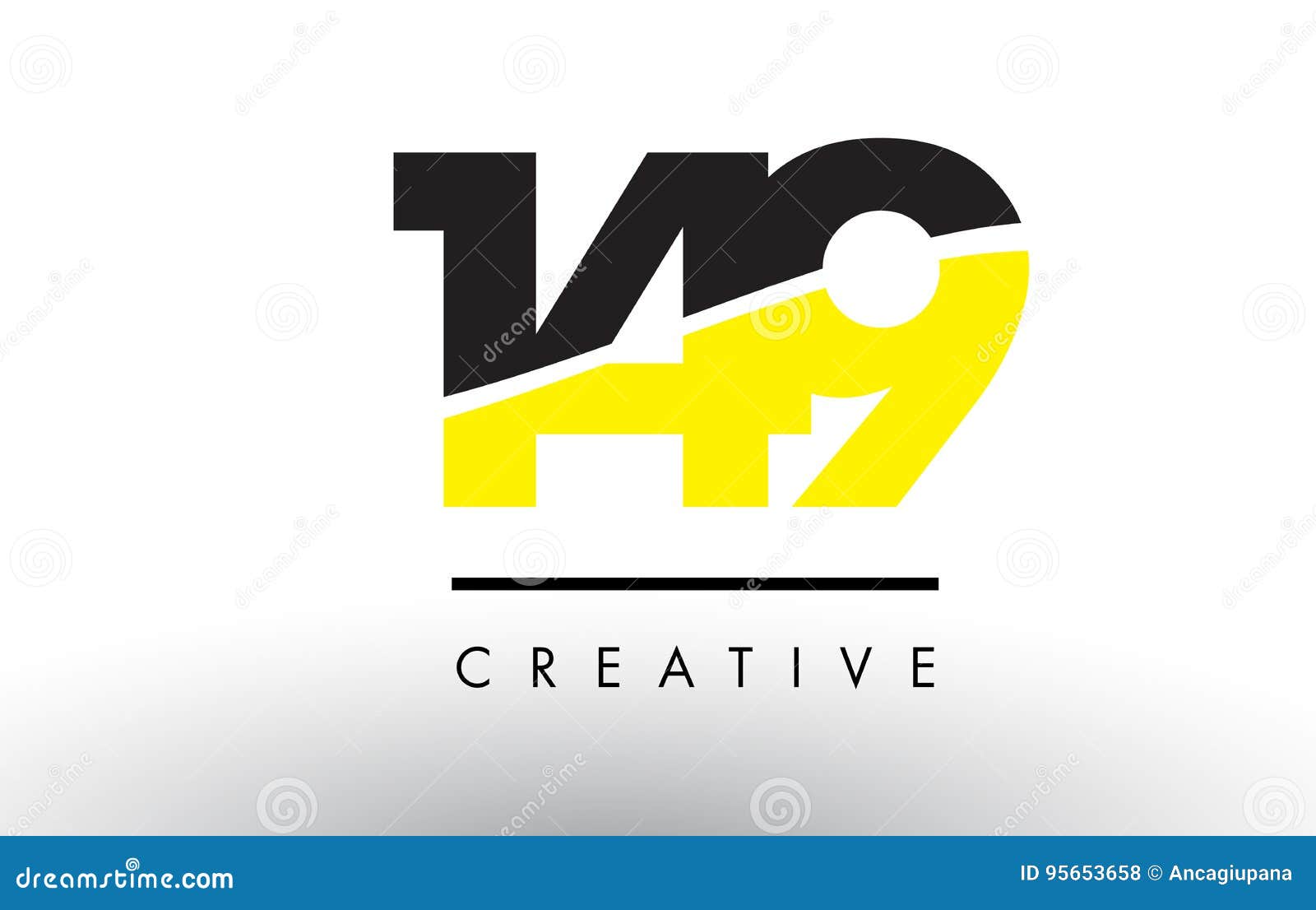 149 Black and Yellow Number Logo Design. Stock Vector - Illustration of ...