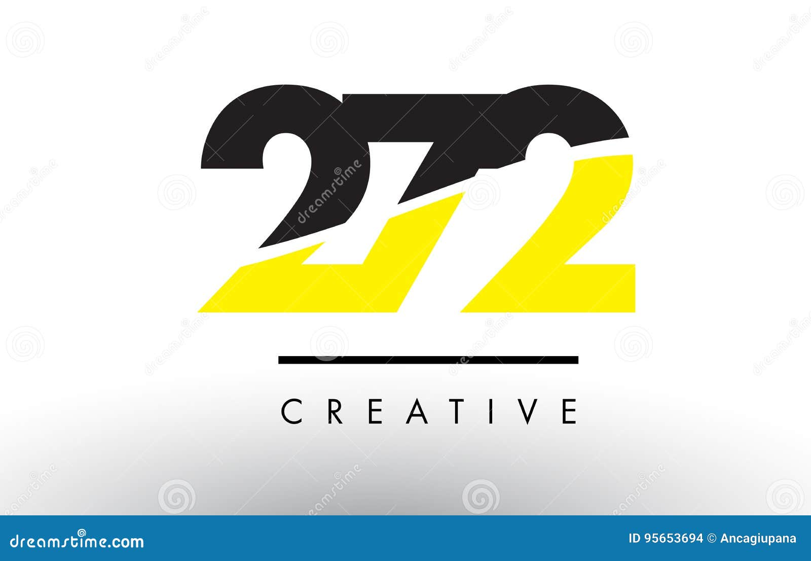 272 Black and Yellow Number Logo Design. Stock Vector - Illustration of ...