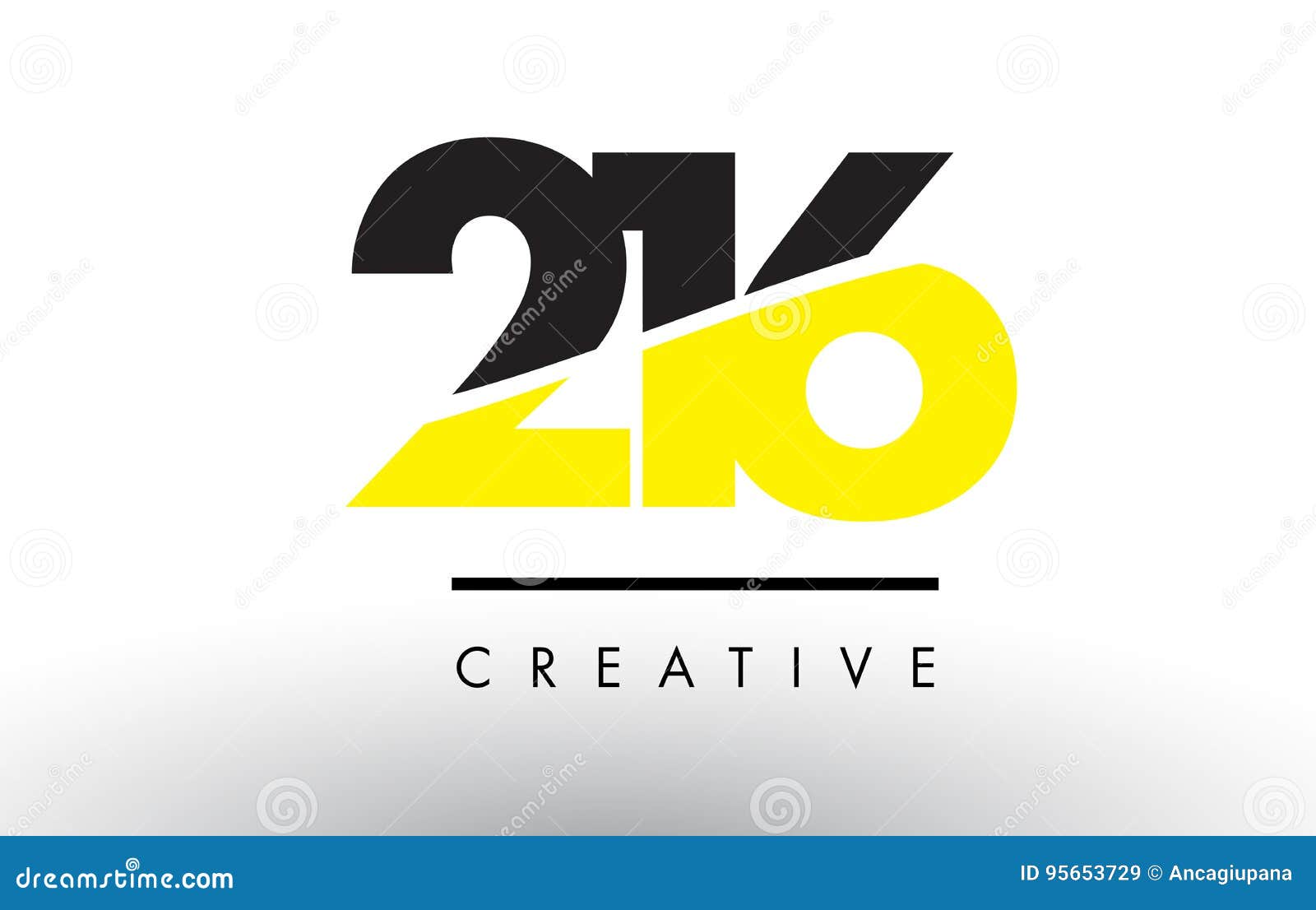 216 Black and Yellow Number Logo Design. Stock Vector - Illustration of ...
