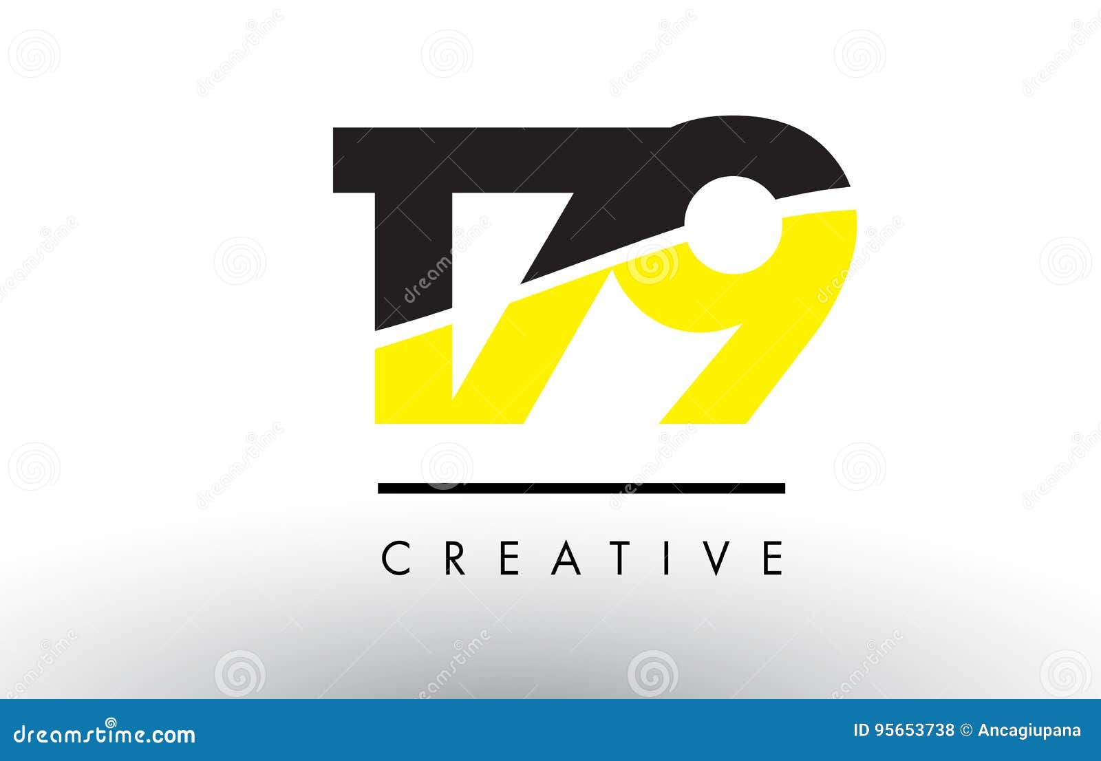 179 Black and Yellow Number Logo Design. Stock Vector - Illustration of ...