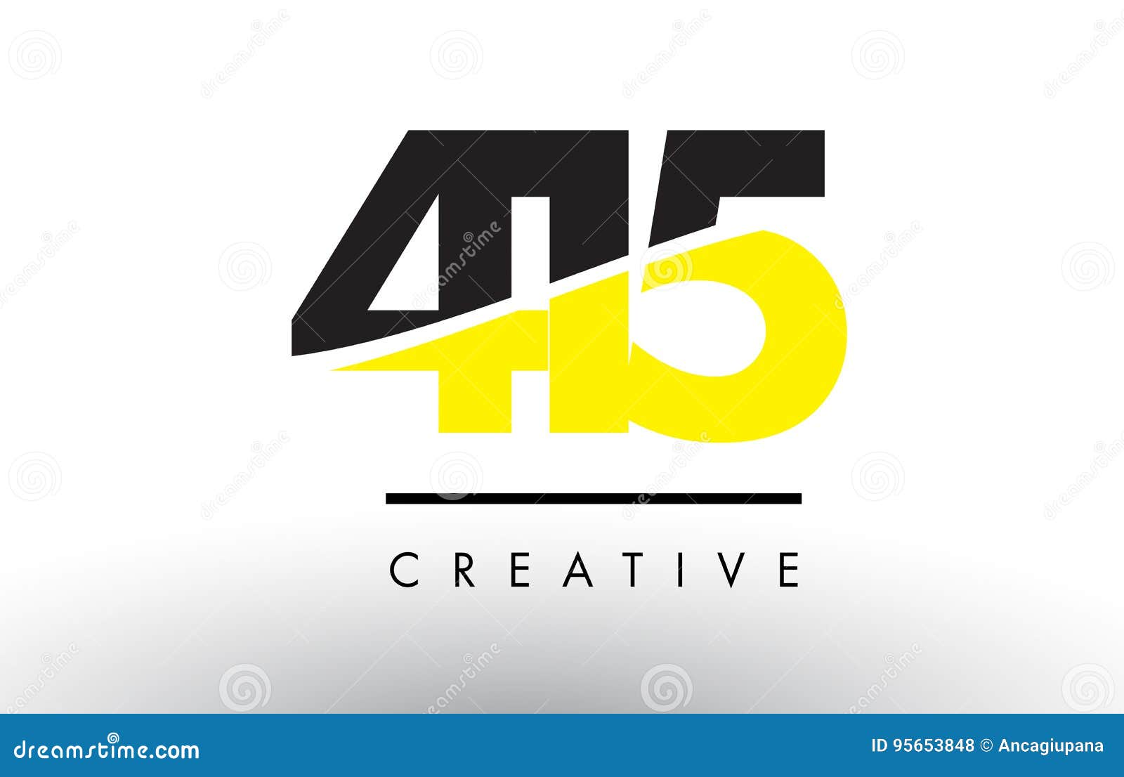 415 Black and Yellow Number Logo Design. Stock Vector - Illustration of ...