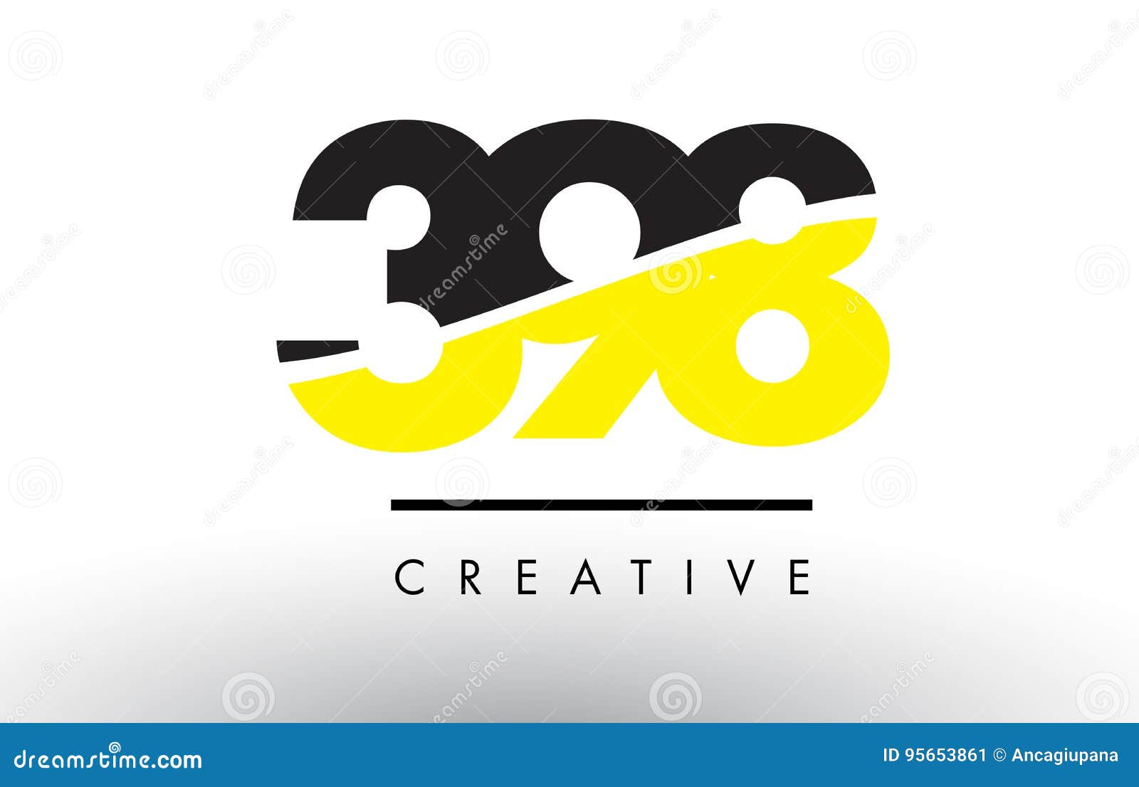 398 Black and Yellow Number Logo Design. Stock Vector - Illustration of ...