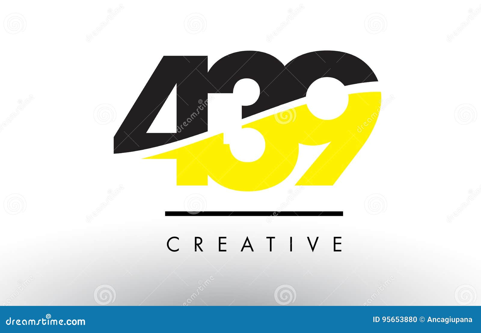 439 Black and Yellow Number Logo Design. Stock Vector - Illustration of ...