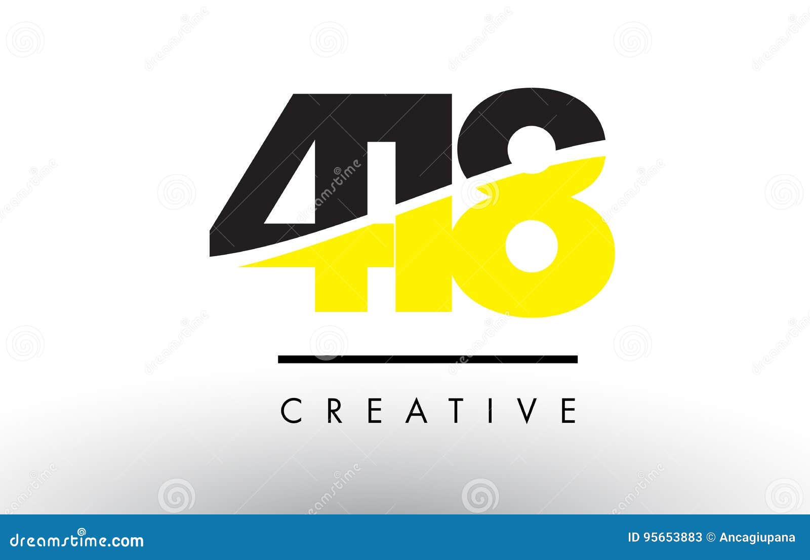 418 Black and Yellow Number Logo Design. Stock Vector - Illustration of ...